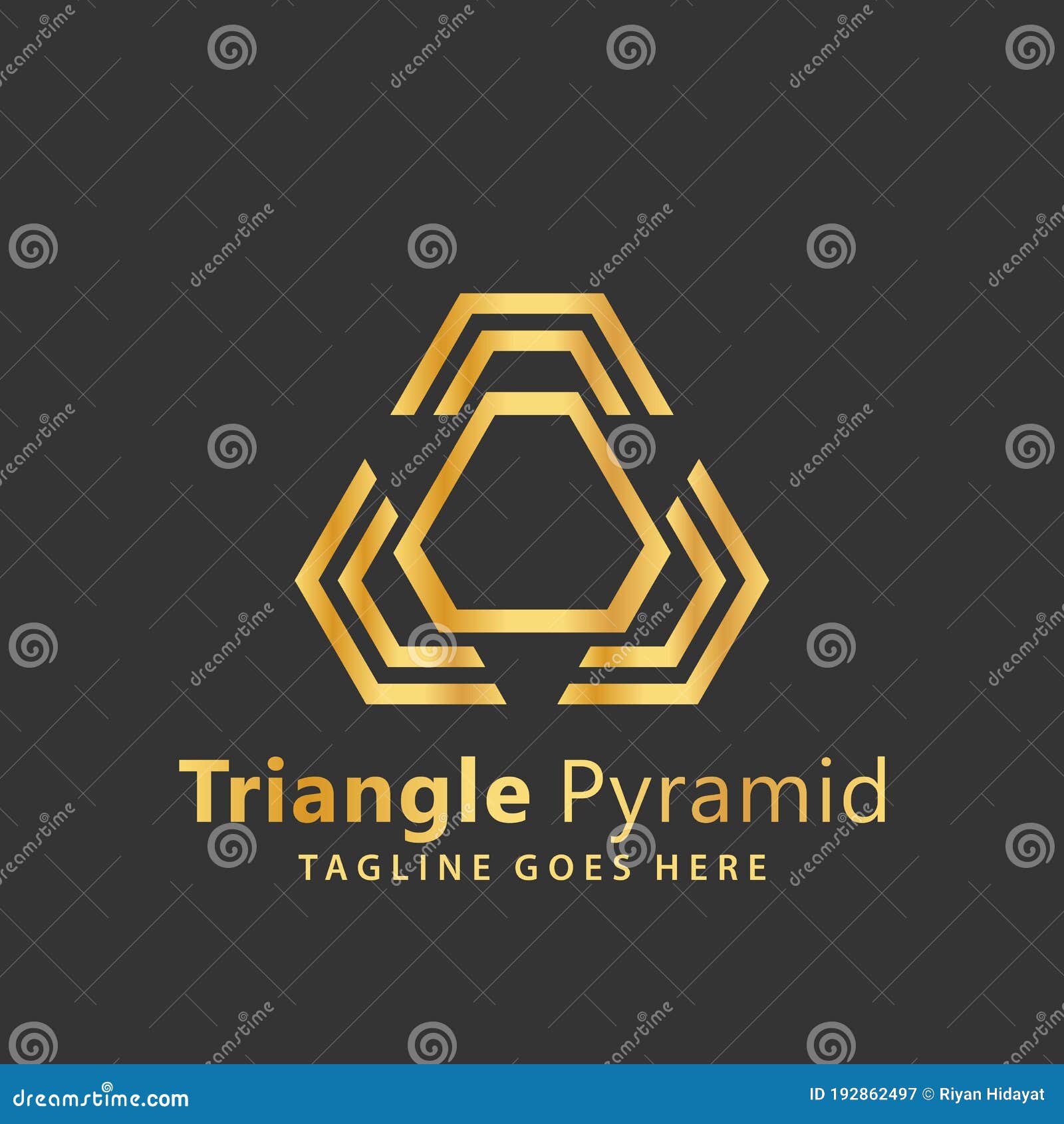Abstract Gold Triangle Pyramid Logos Design Vector Illustration ...
