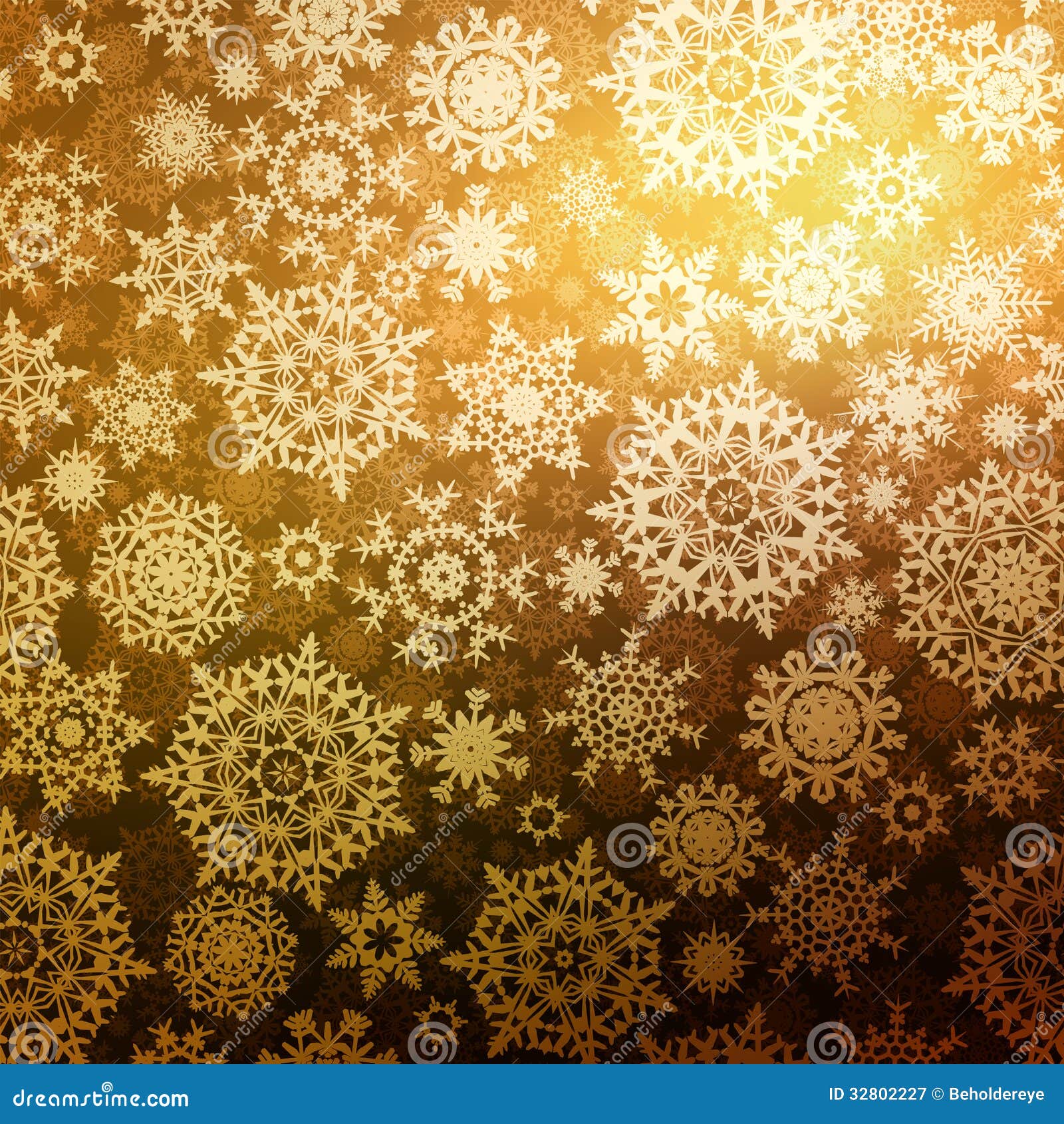 Abstract Gold Vector Winter with Snowflakes. EPS 8 Stock Vector ...