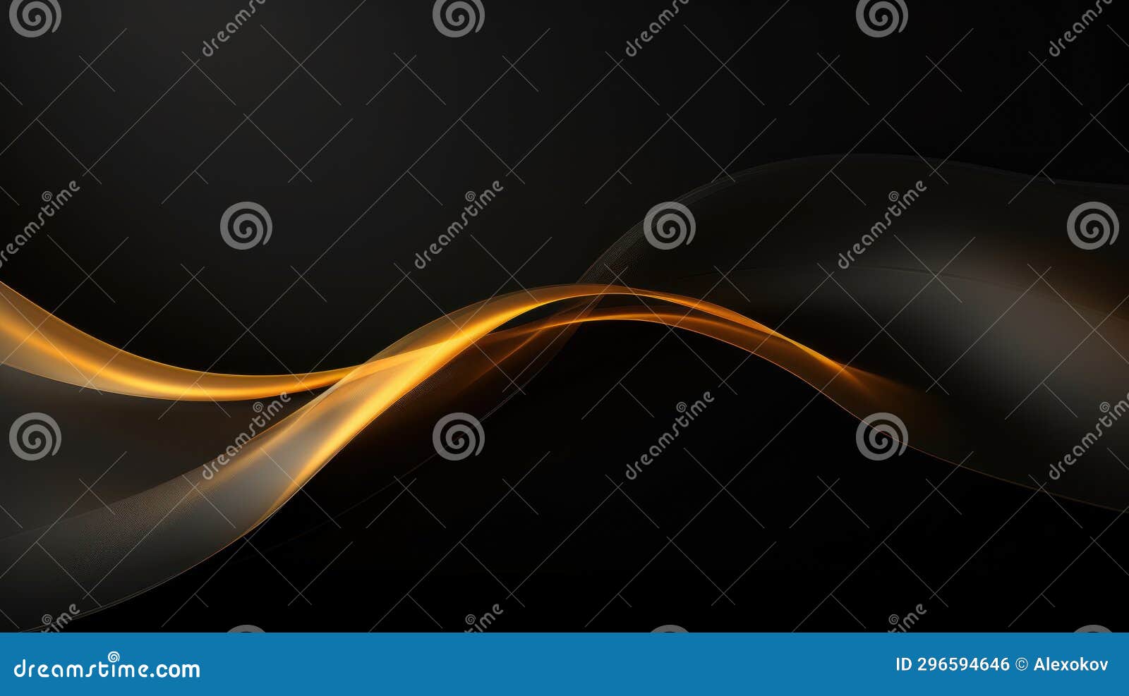 Abstract Gold Wave on Black Background. Illustration for Your Design ...