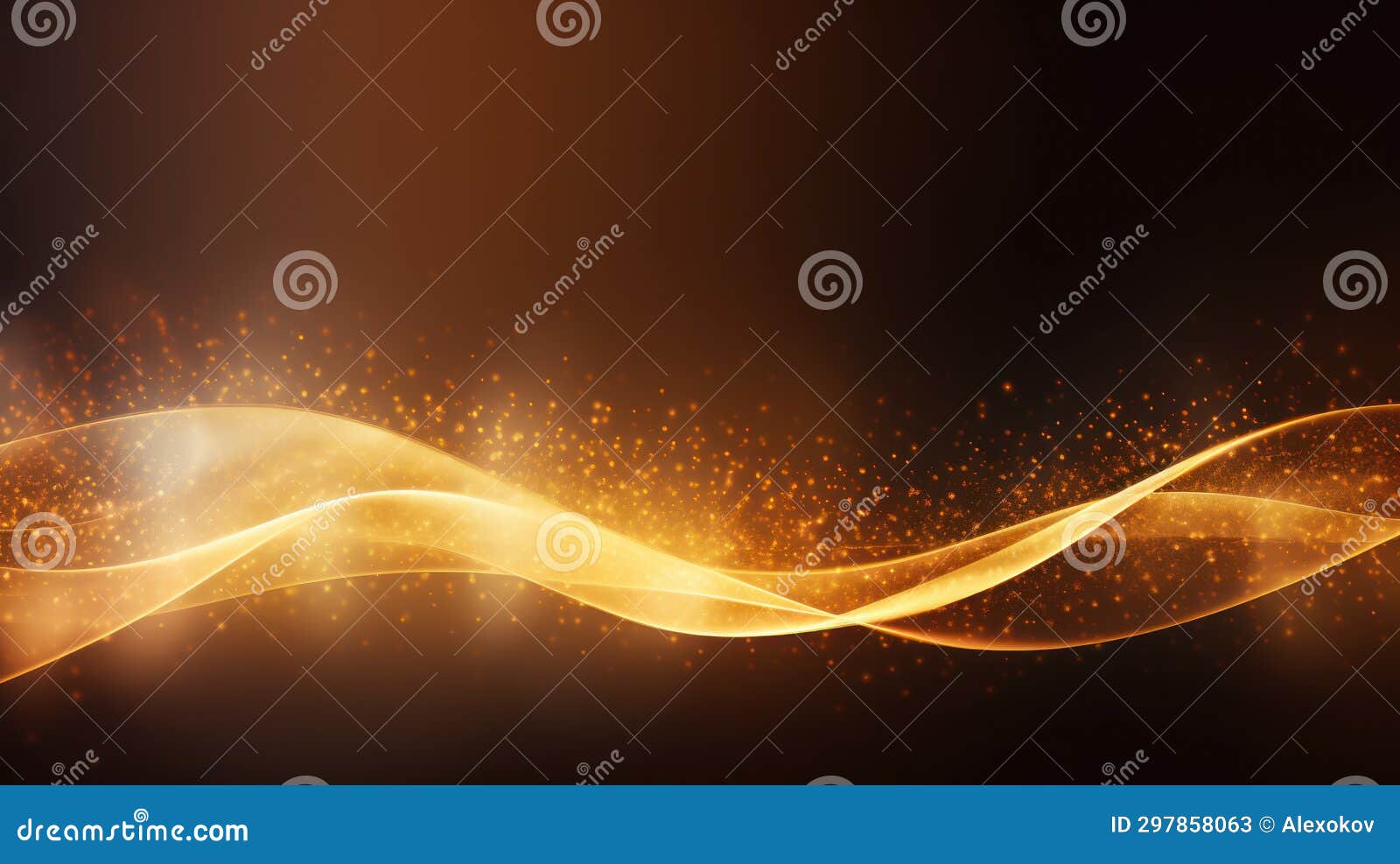 Abstract Gold Wave on Dark Background. Illustration for Your Design ...