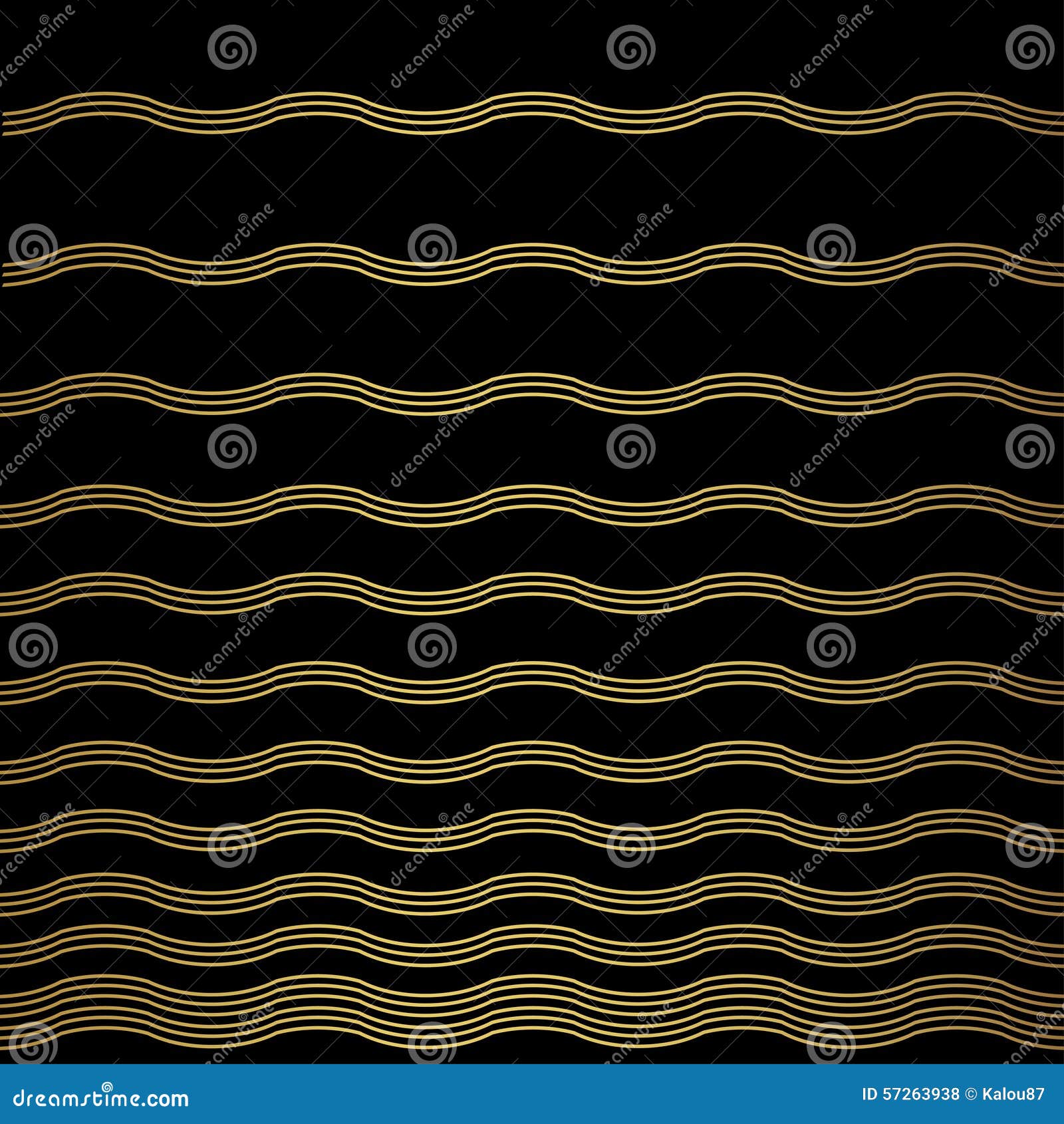 Abstract Gold Wave Pattern. Monochrome Black Wallpaper. Stock Vector ...