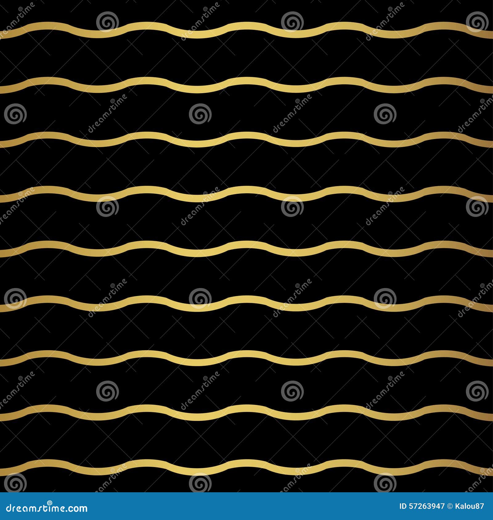 Abstract Gold Wave Pattern. Monochrome Black Wallpaper. Stock Vector ...