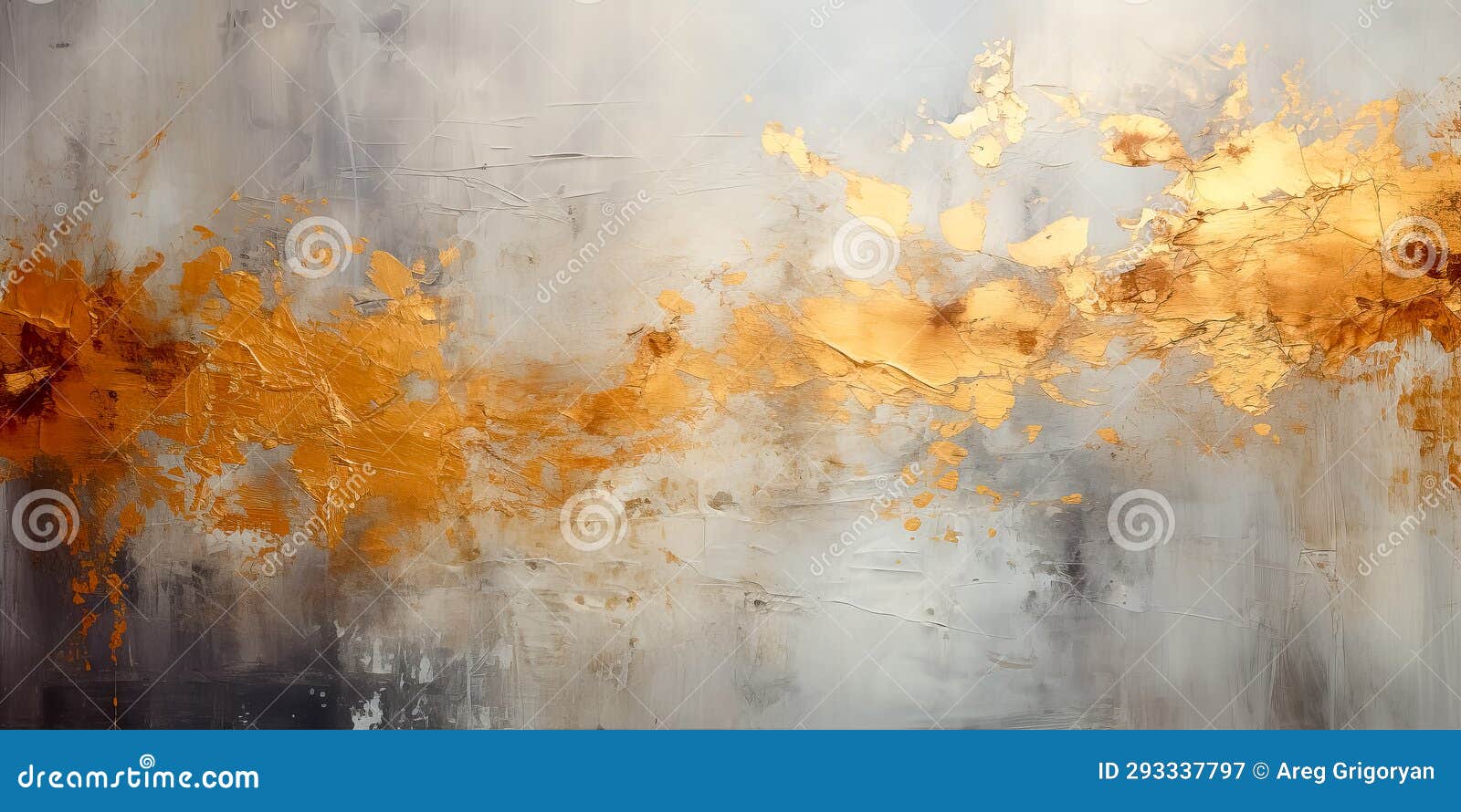 Abstract Gold Weathered Wall Painted Background Stock Illustration ...