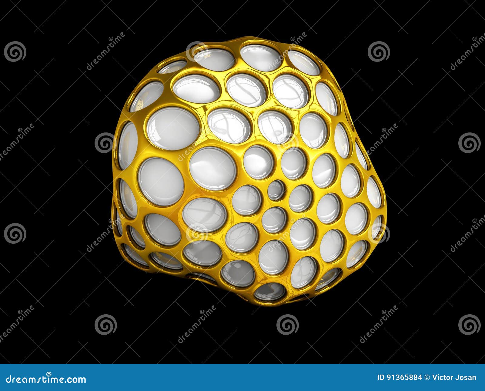 Abstract Gold Wireframe Sphere. Isolated Black. 3d Illustration Stock ...