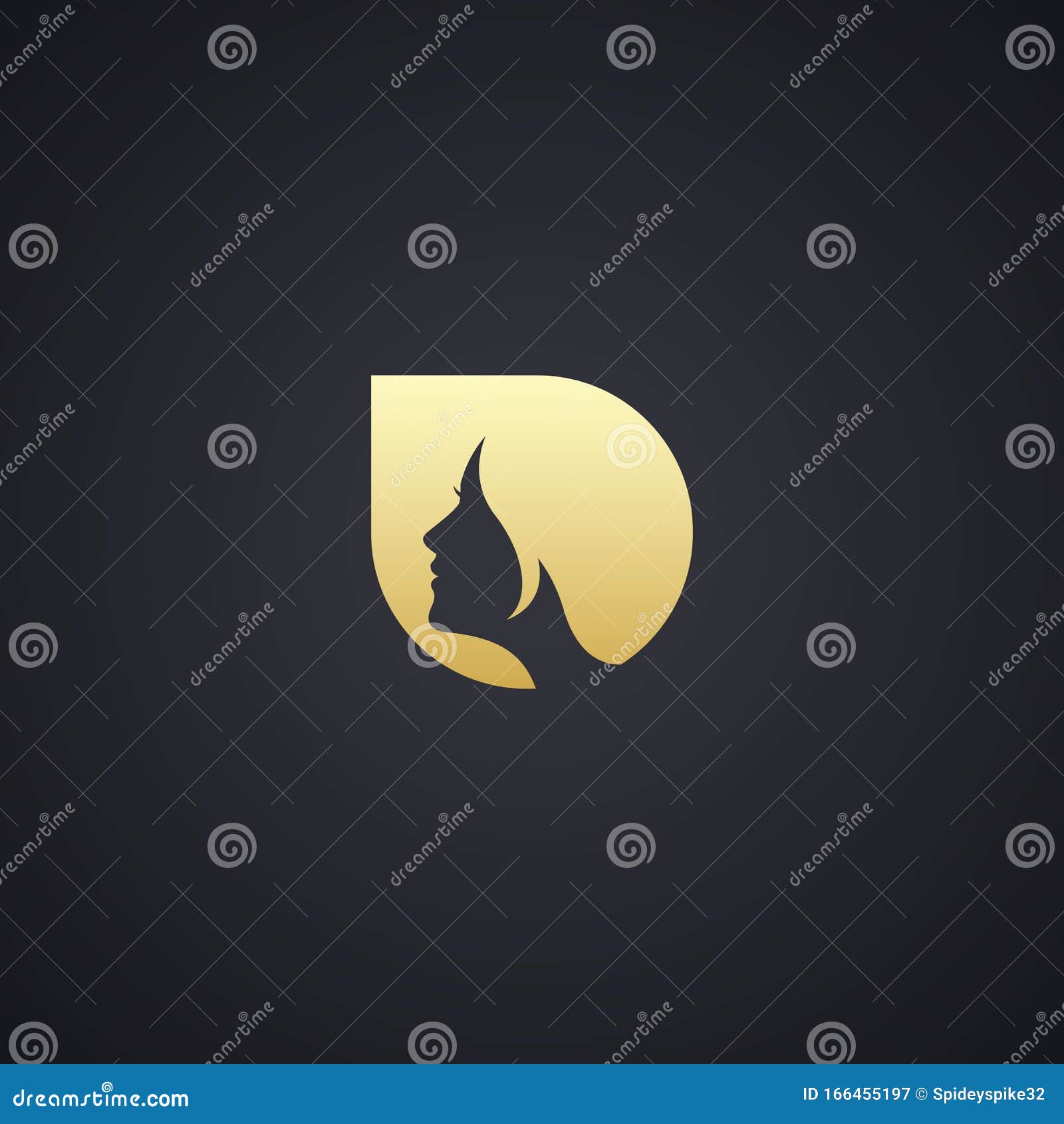 Abstract Gold Woman Logo. Vector Illustration Stock Vector ...