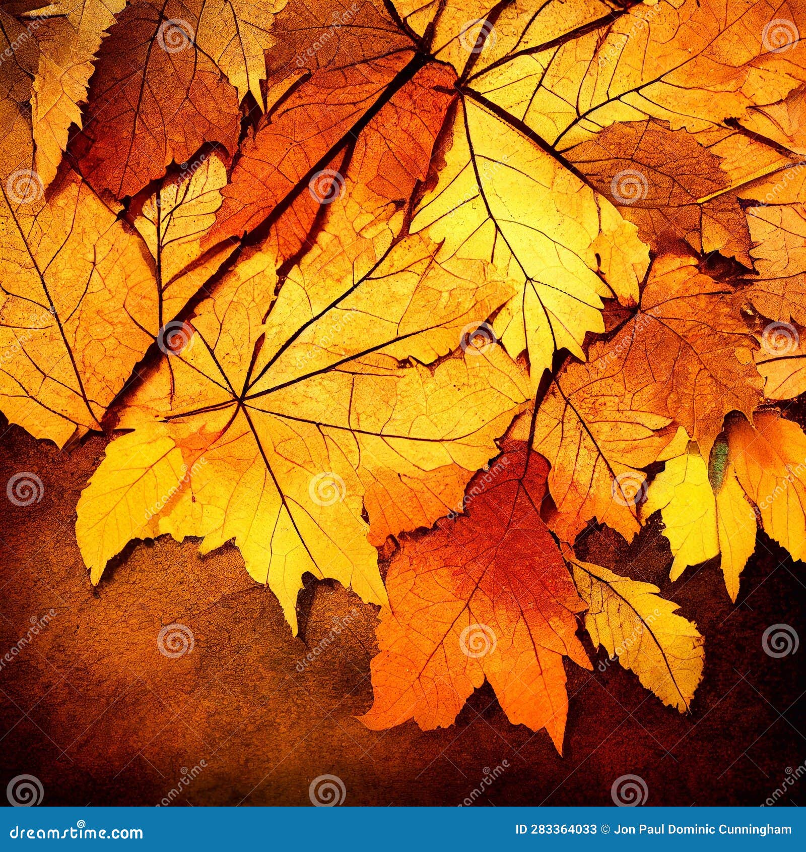 Abstract Golden Autumn Leaves Background. Stock Illustration ...