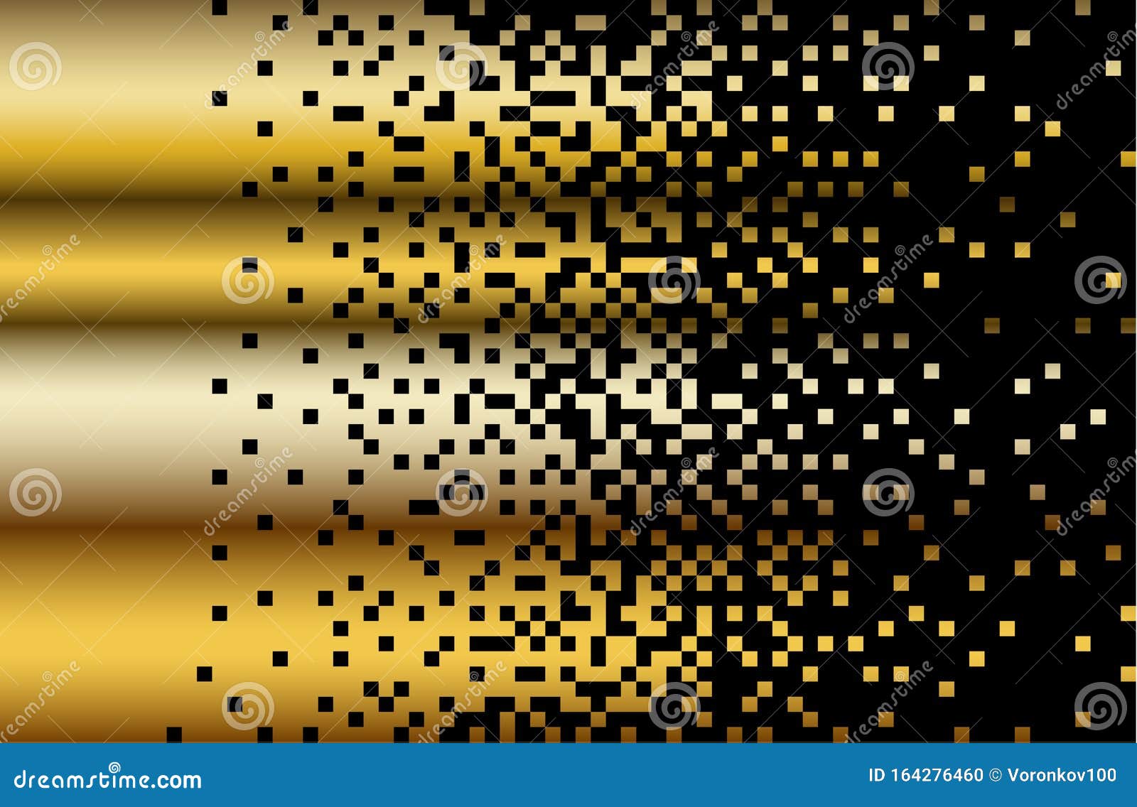 Abstract Golden Background of Dissolving Pixels. Vector Illustration ...