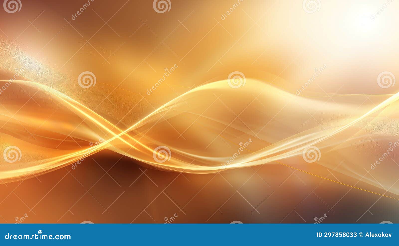 Abstract Golden Background with Smooth Lines and Glowing Waves, Vector Illustration Generative ...