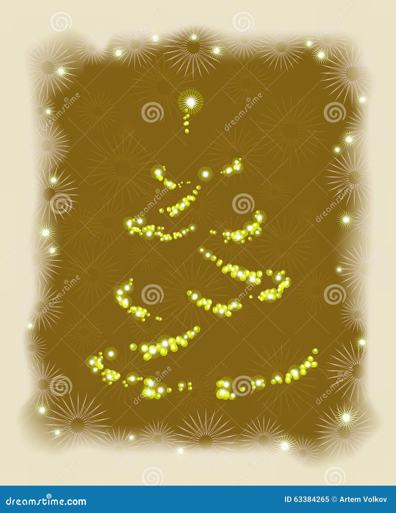 Abstract Golden Christmas Tree in Frame. EPS10 Illustration Stock ...