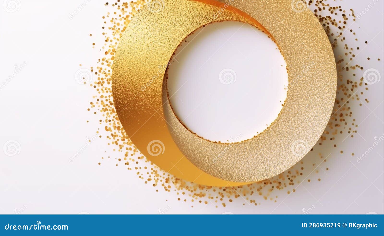 Abstract Gold Circle Shape on White Background, Luxury Pattern. 3D ...