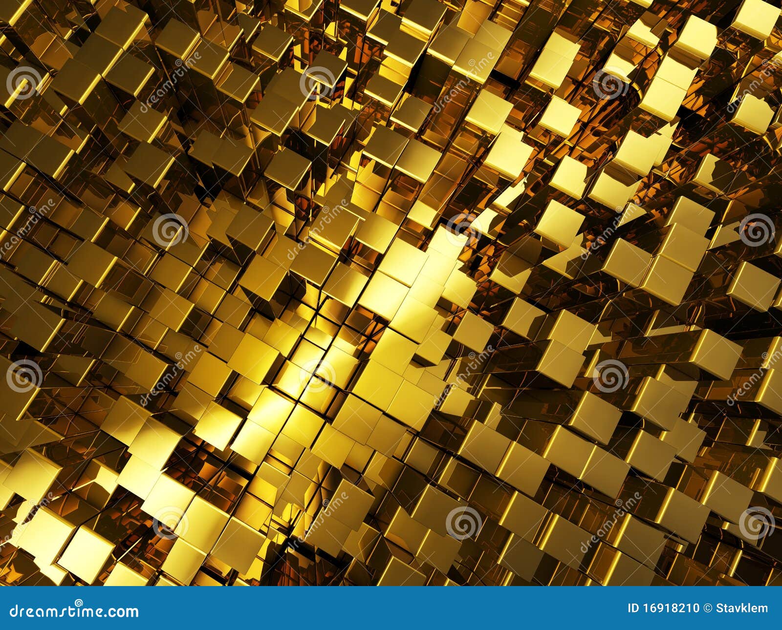 Abstract Golden Cubes Background Stock Illustration - Illustration of ...