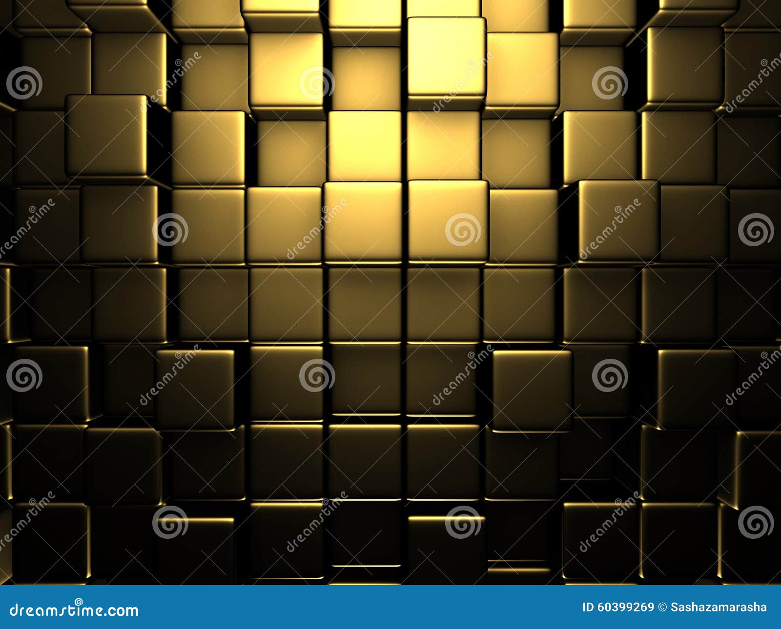 Abstract Golden Cubes Wall Background Stock Illustration - Illustration ...