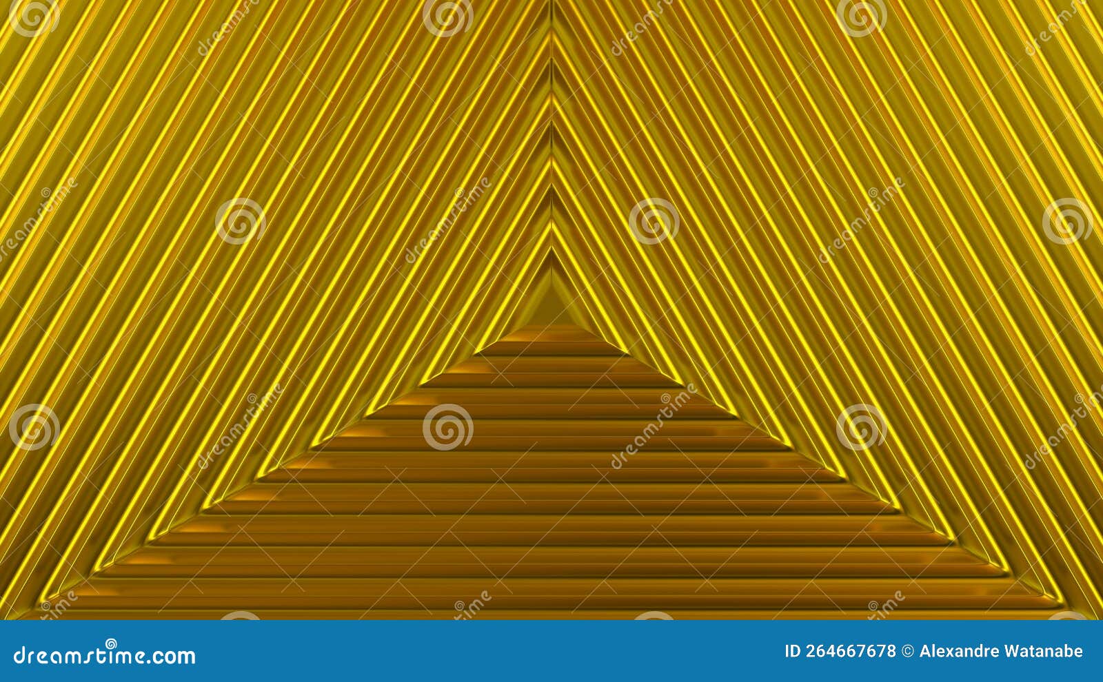Abstract Golden 3D Triangle Backdrop Illustration Stock Illustration ...