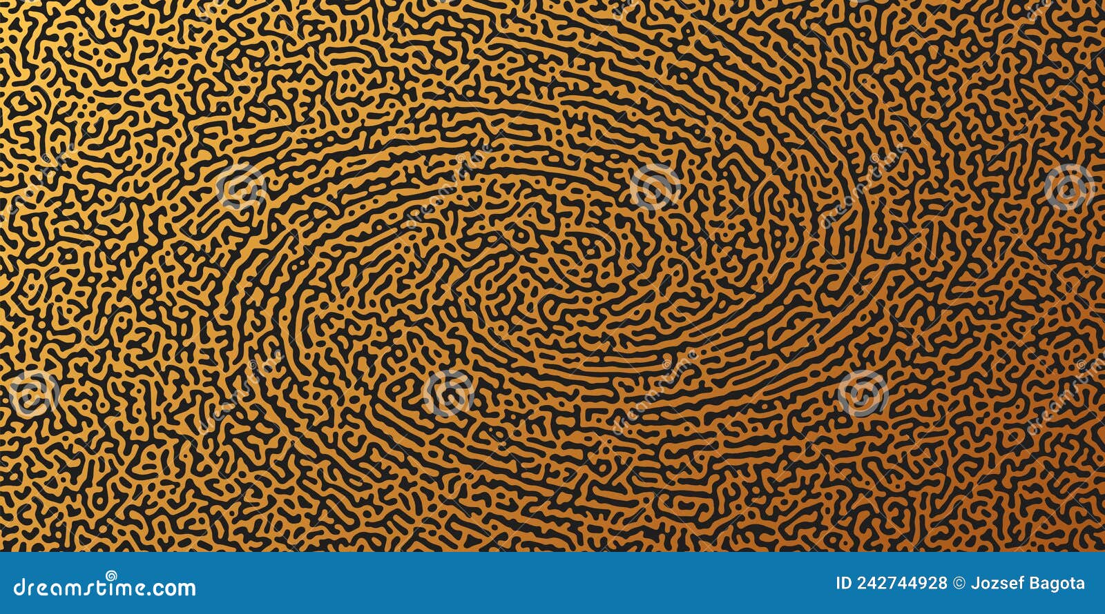 Abstract Golden Digitally Generated Lit Surface Design, Whirling ...