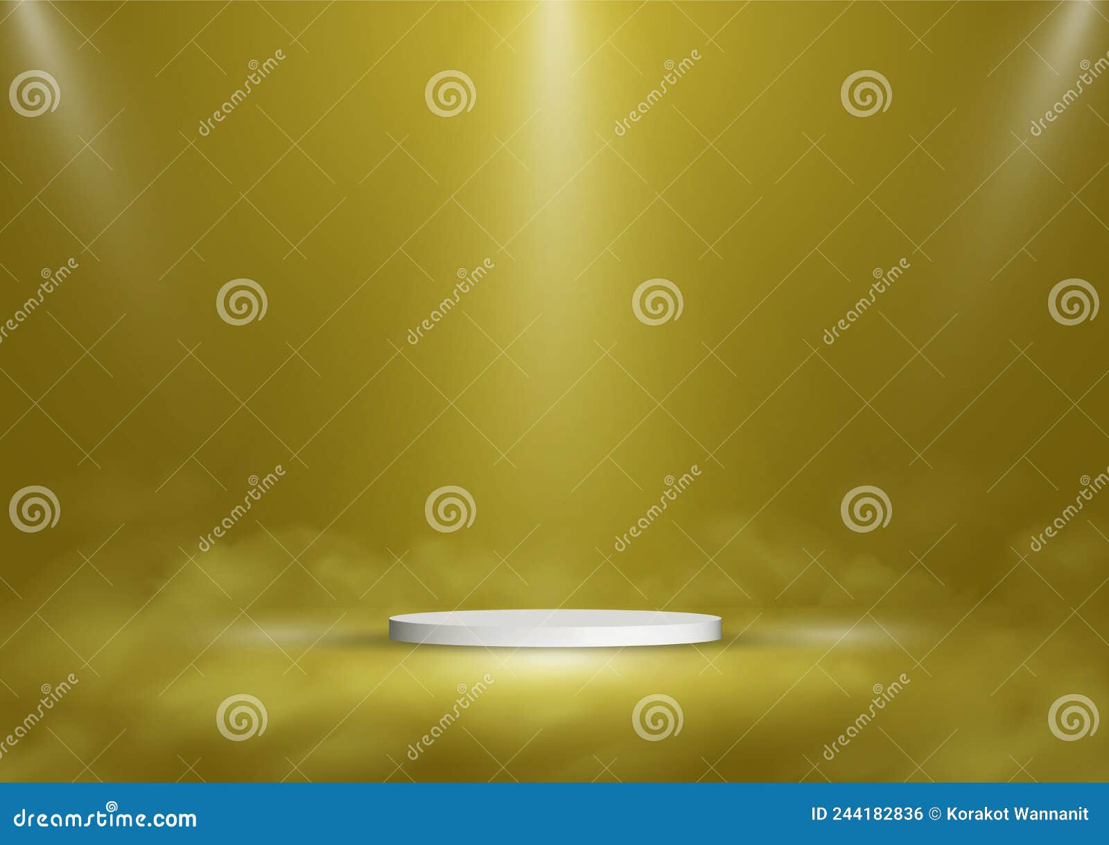 Abstract Golden Display on Stand Template Design with Light Decorative ...