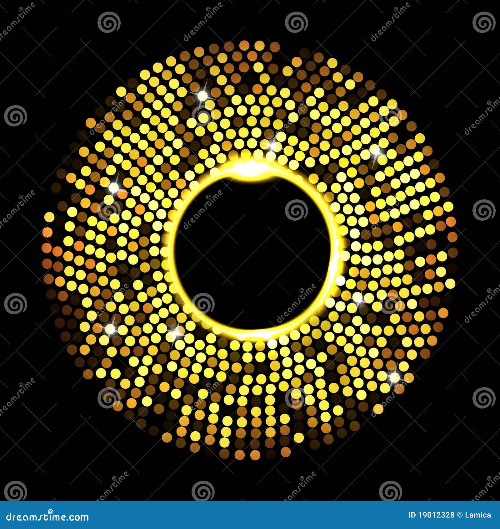 Abstract Golden Dots on Black Background Stock Vector - Illustration of ...
