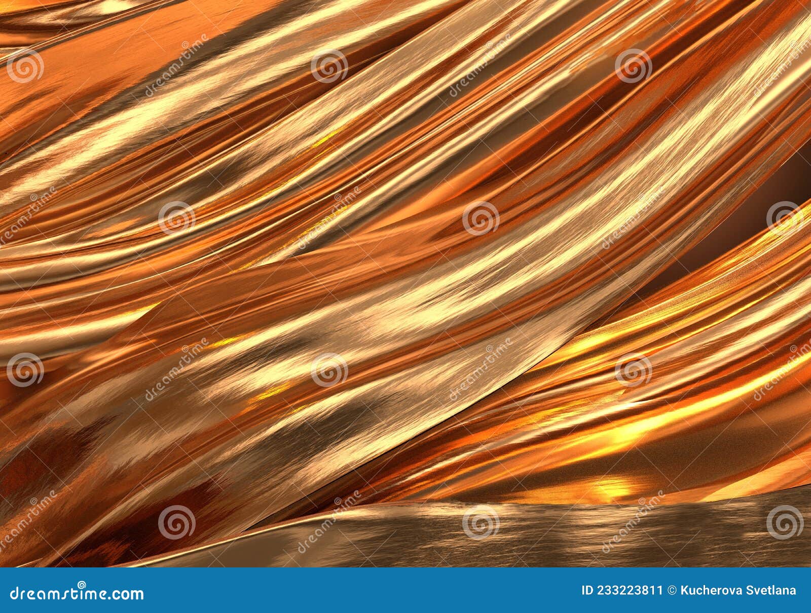 Abstract Golden Elegant Background Made of Waves of Fabric. the Texture ...