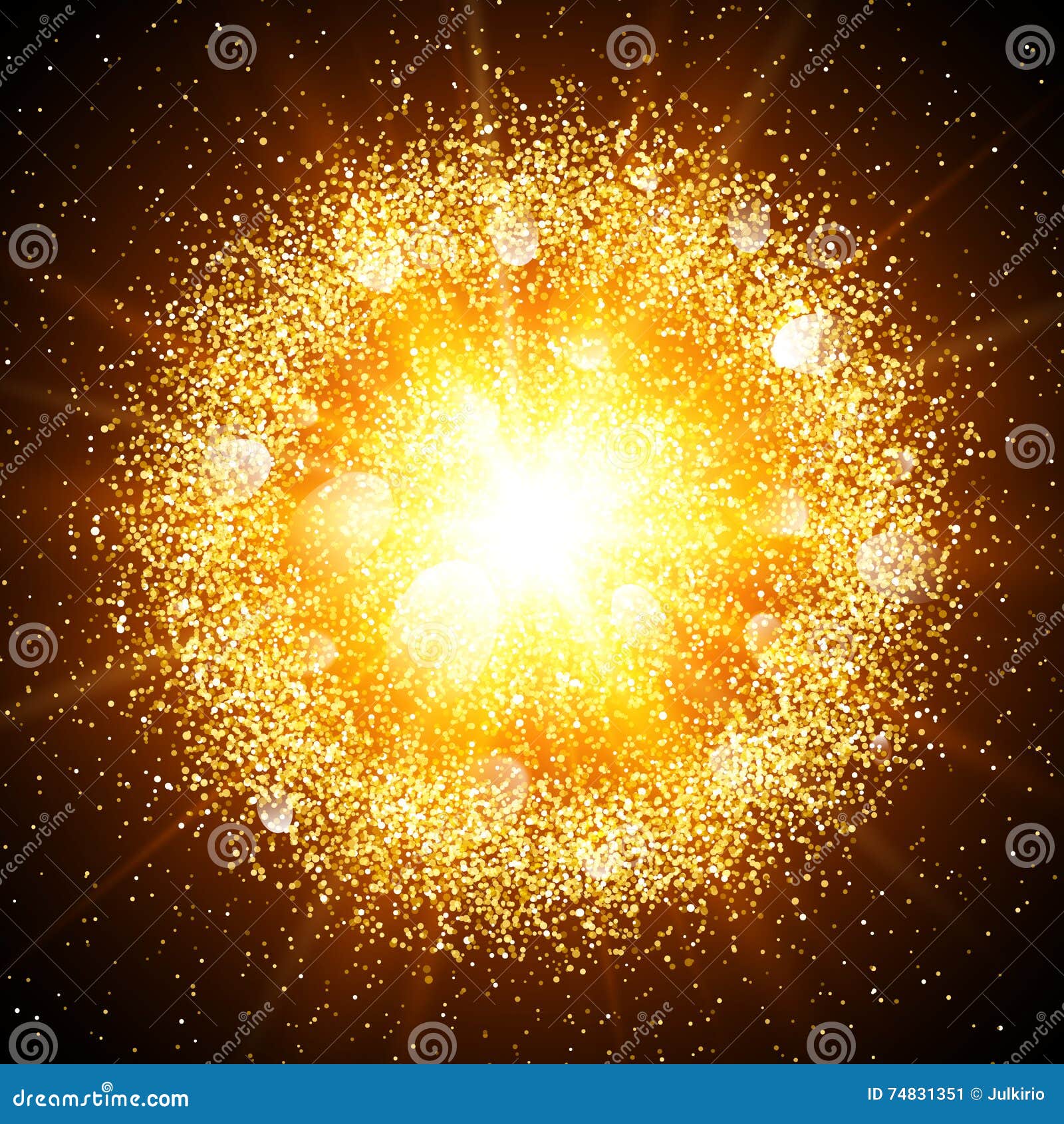 Abstract Golden Explosion with Gold Elements. Stock Vector ...