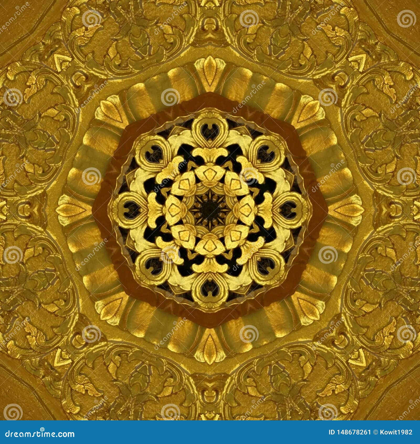 Abstract Golden Forms Pattern, Coming from a Fractal Design, Stock ...