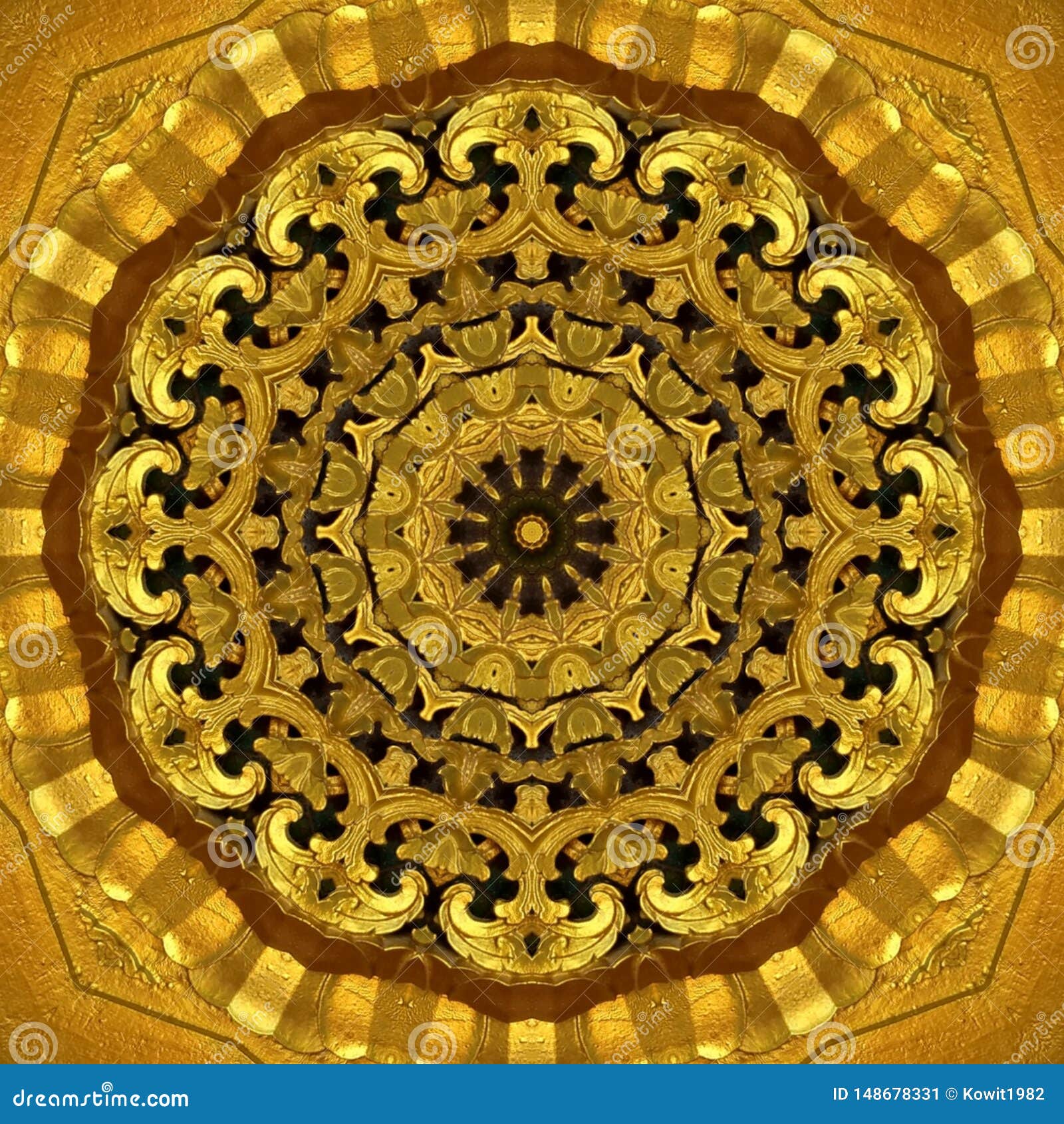 Abstract Golden Forms Pattern, Coming from a Fractal Design, Stock ...