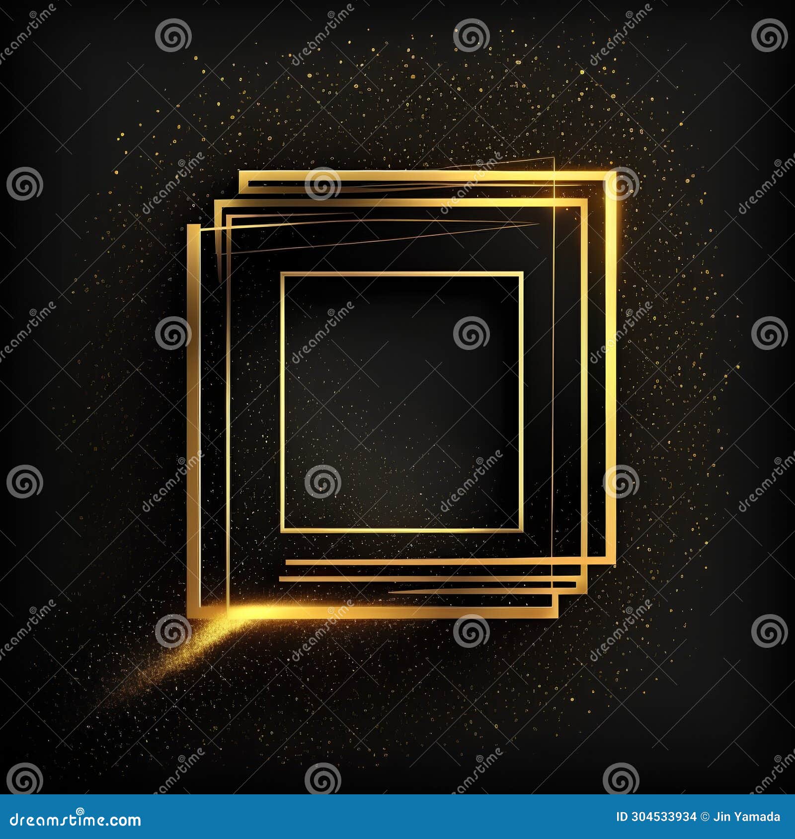Abstract Golden Frame on Black Background. Vector Illustration. Eps 10 ...