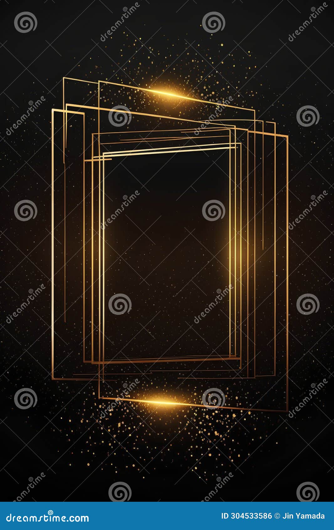 Abstract Golden Frame on Black Background. Vector Illustration for Your ...
