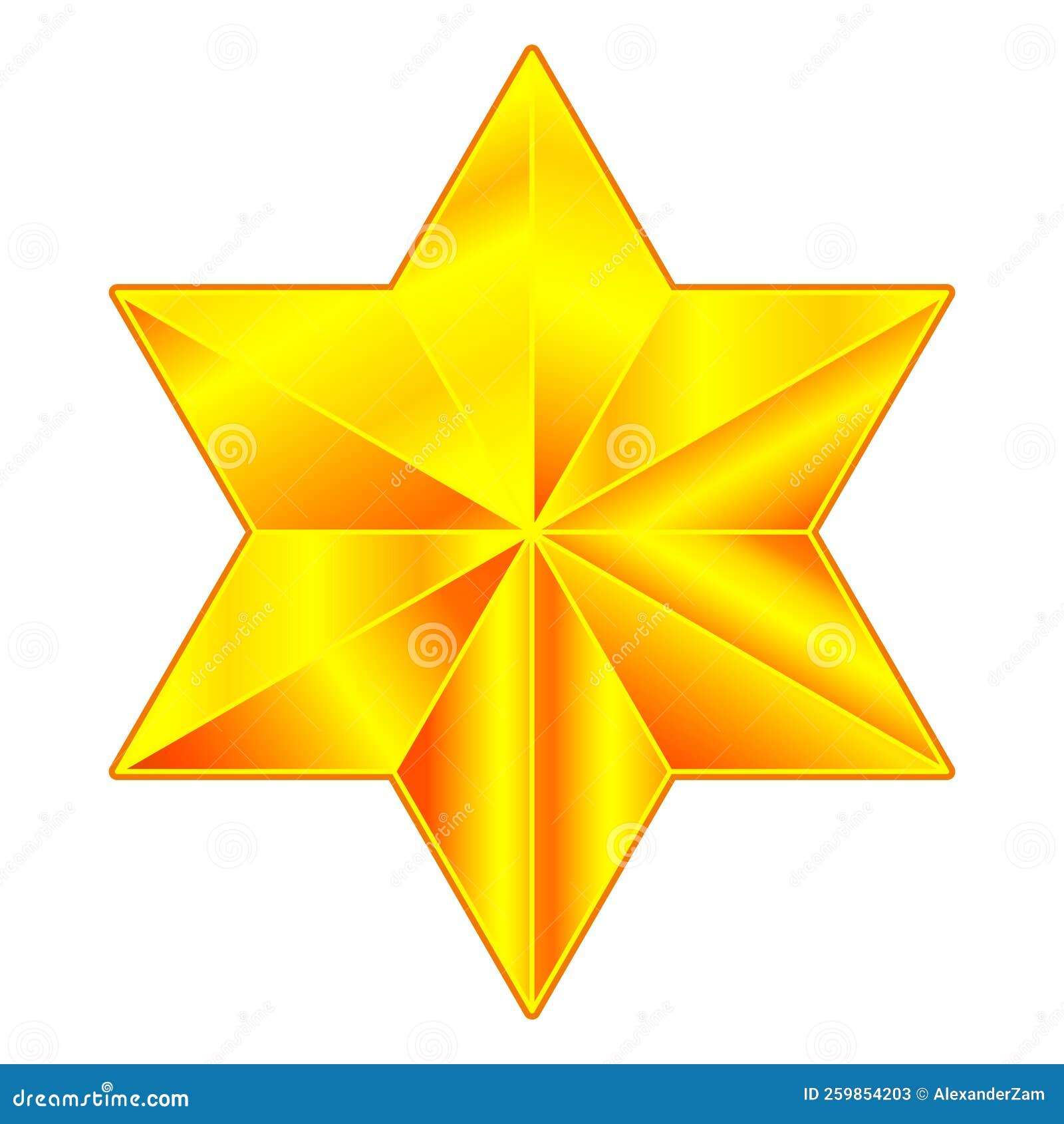 Golden Hexagram Illustration Stock Vector - Illustration of david, rank ...