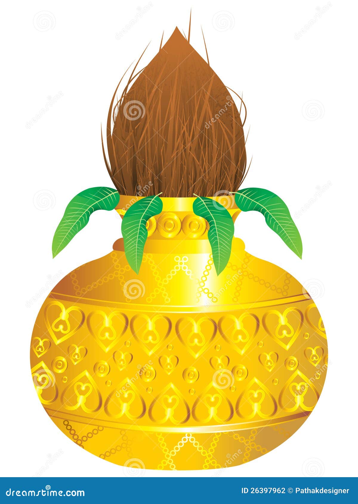 Vector Golden Kalash Cartoon Vector | CartoonDealer.com #34328251