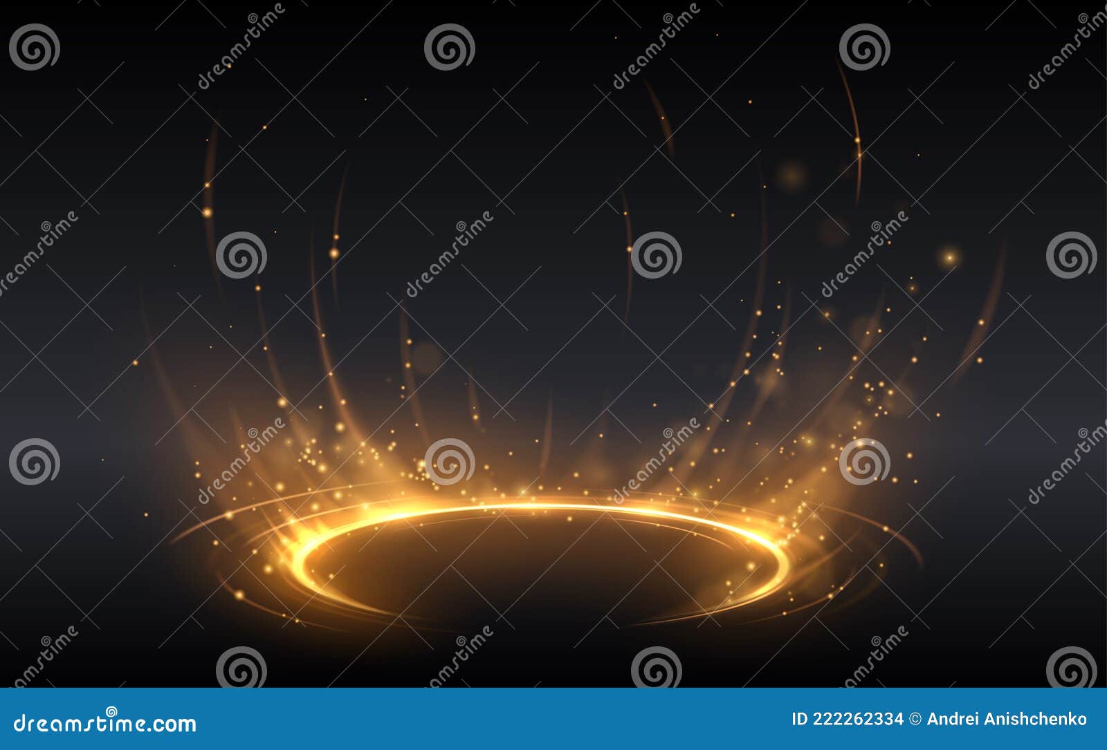 Abstract Golden Light Circle Effect Stock Vector - Illustration of ...