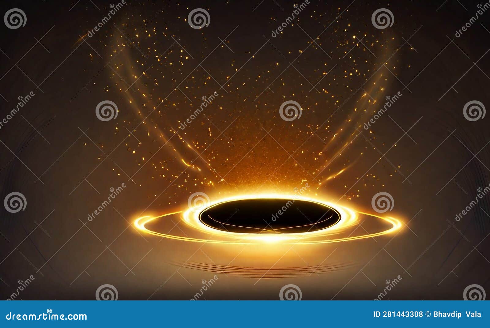 Abstract Golden Light Circle Effect with Golden Sparks -AI Generated ...