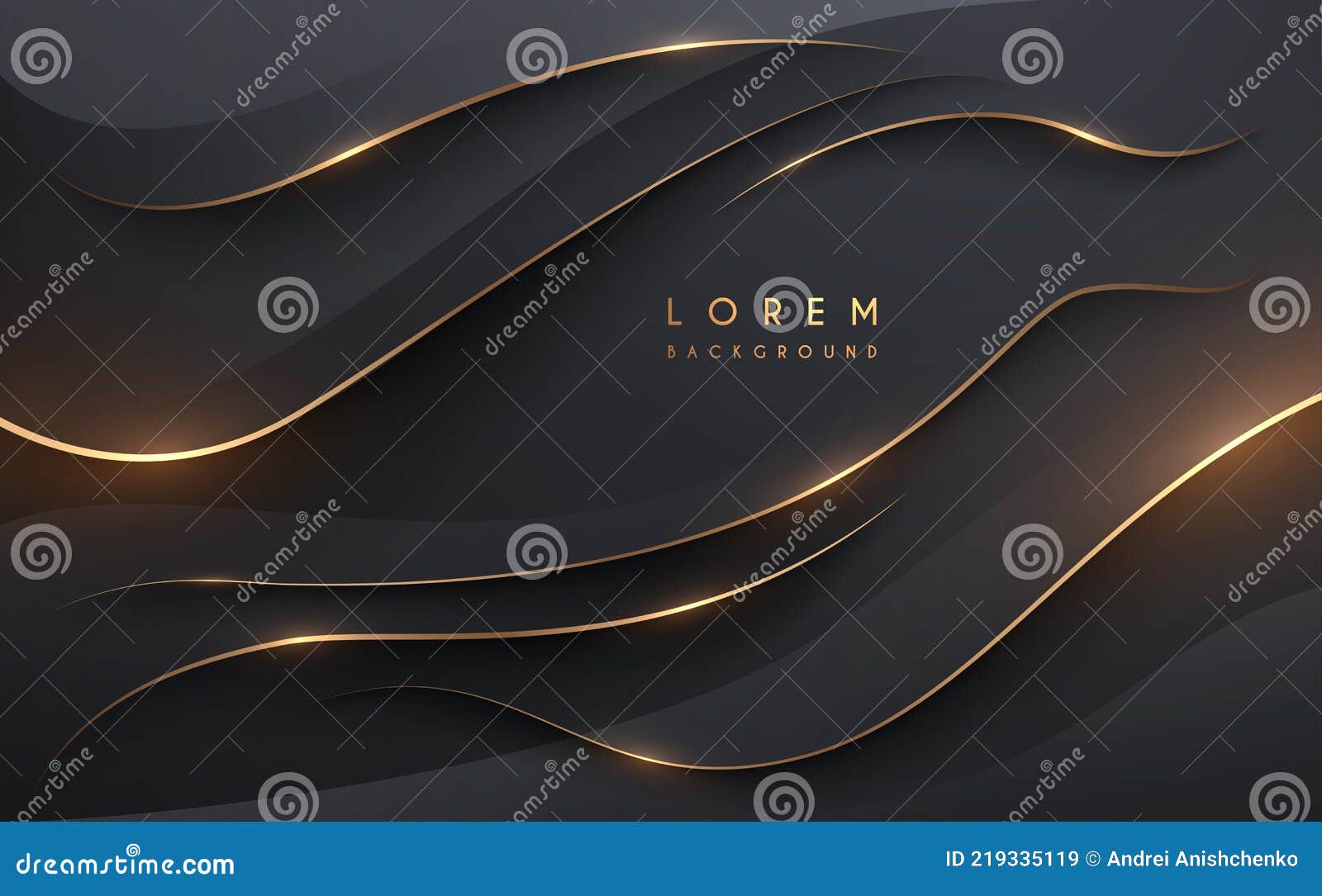 Abstract Golden Lines with Glow and Shadow Effect Stock Vector ...