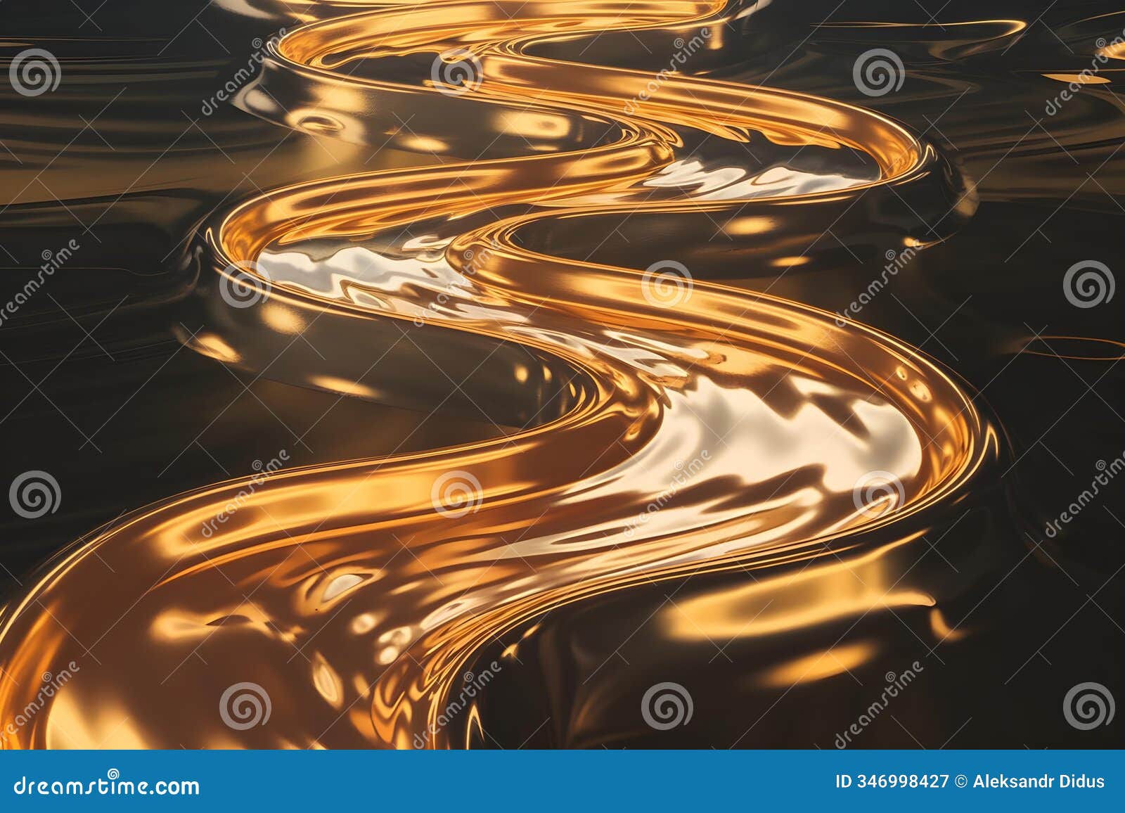 Abstract Golden Liquid Surface With Serpentine Patterns Stock Image ...