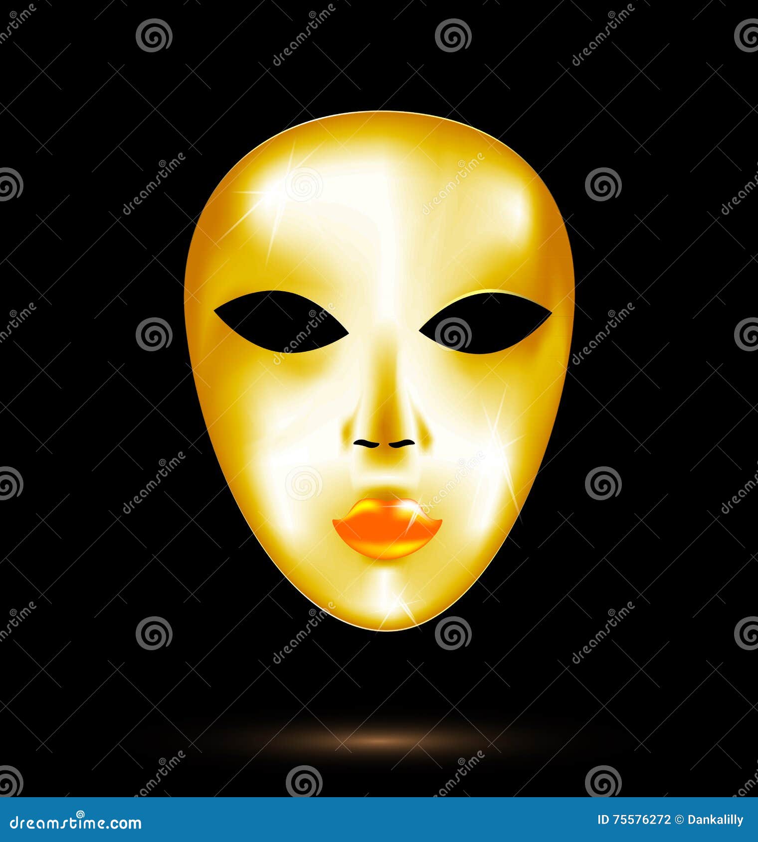 Abstract golden mask stock vector. Illustration of costume - 75576272