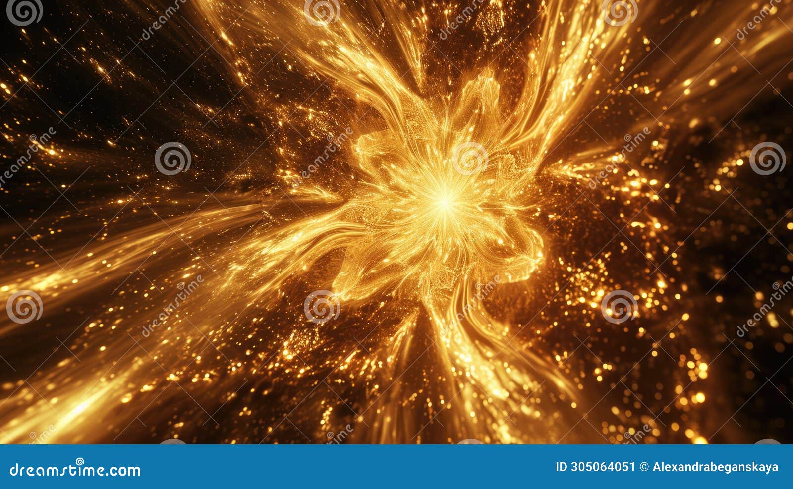 Abstract Golden Nebula Explosion Stock Illustration - Illustration of ...