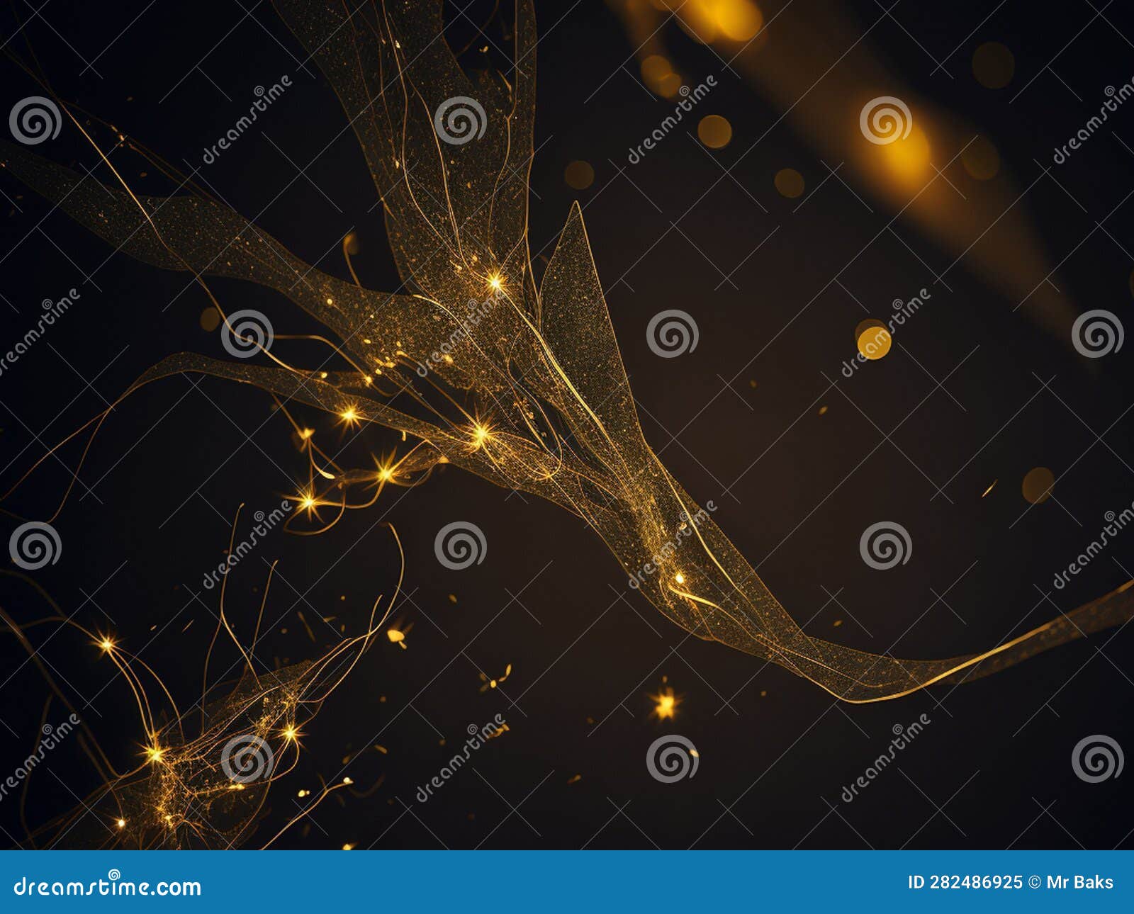 An Abstract Wave of Gold Particles. Stock Illustration - Illustration ...