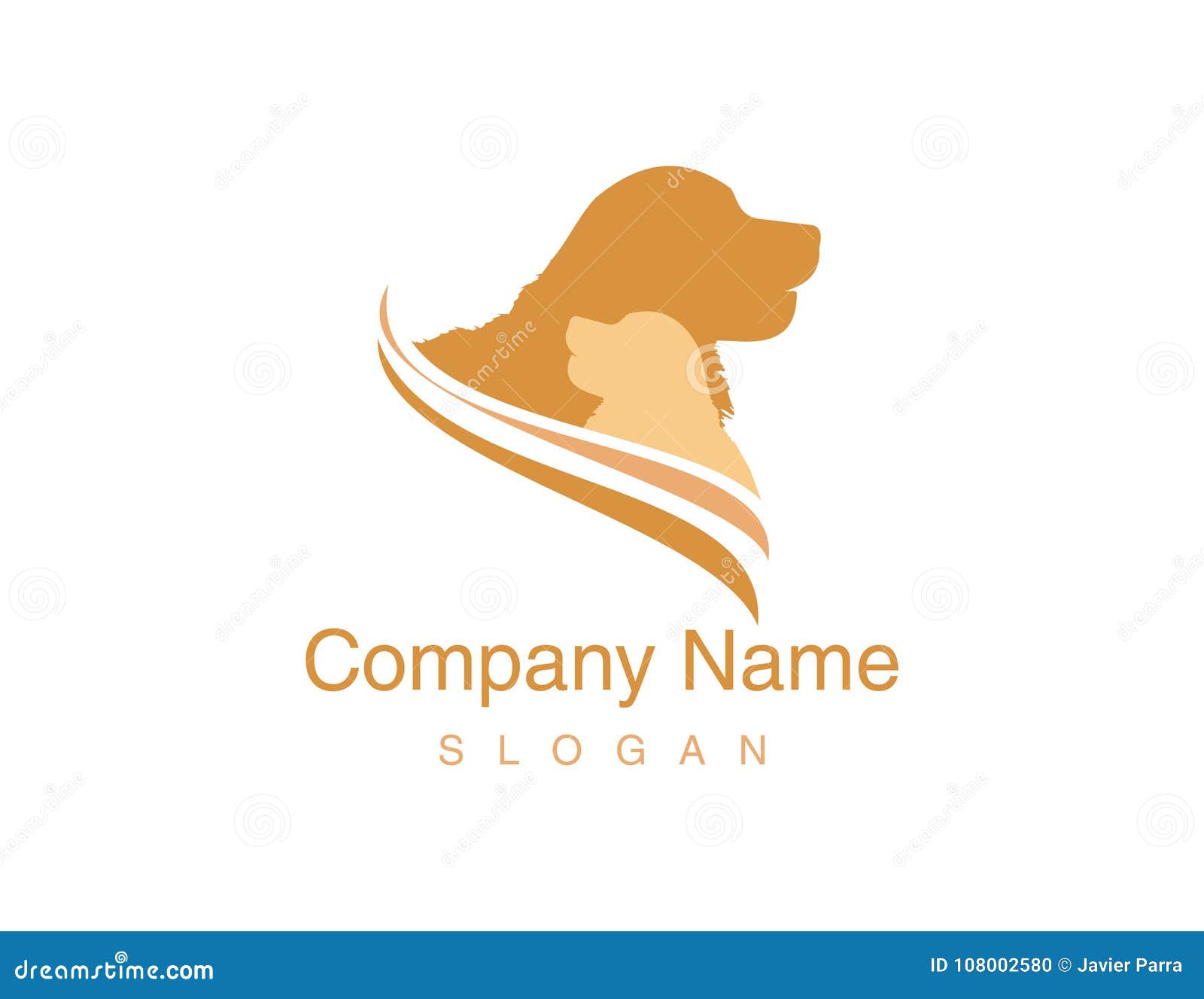Abstract Golden Retriever Logo on a White Background Stock Vector ...