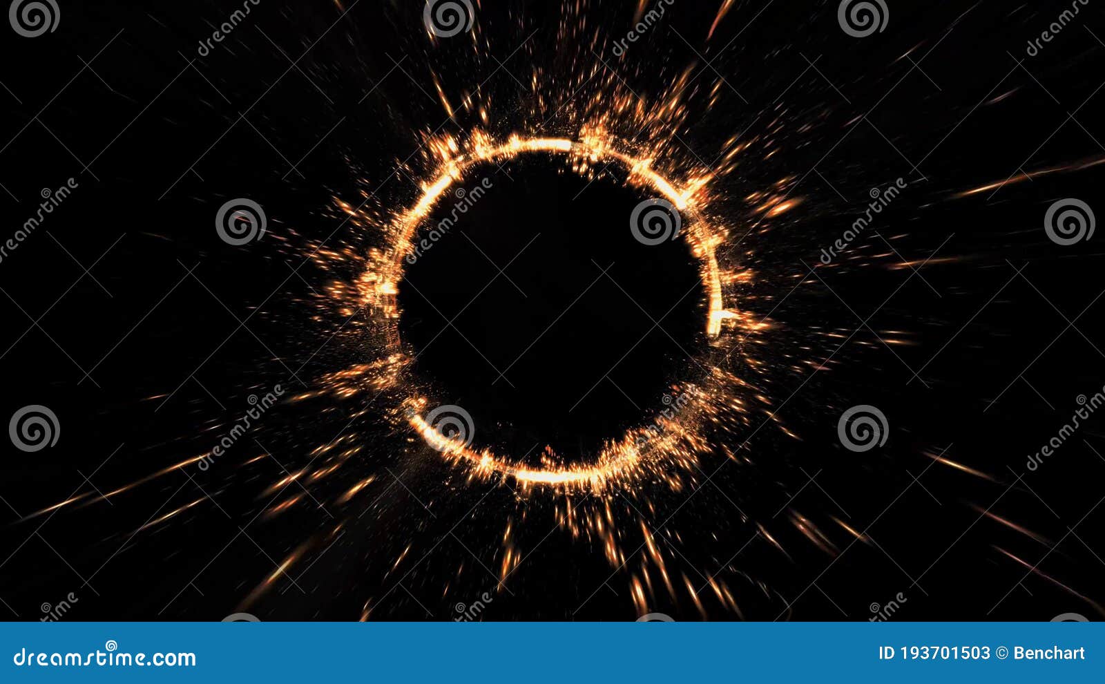 Abstract Golden Ring of Fire Background Seamless Looping Stock Video ...