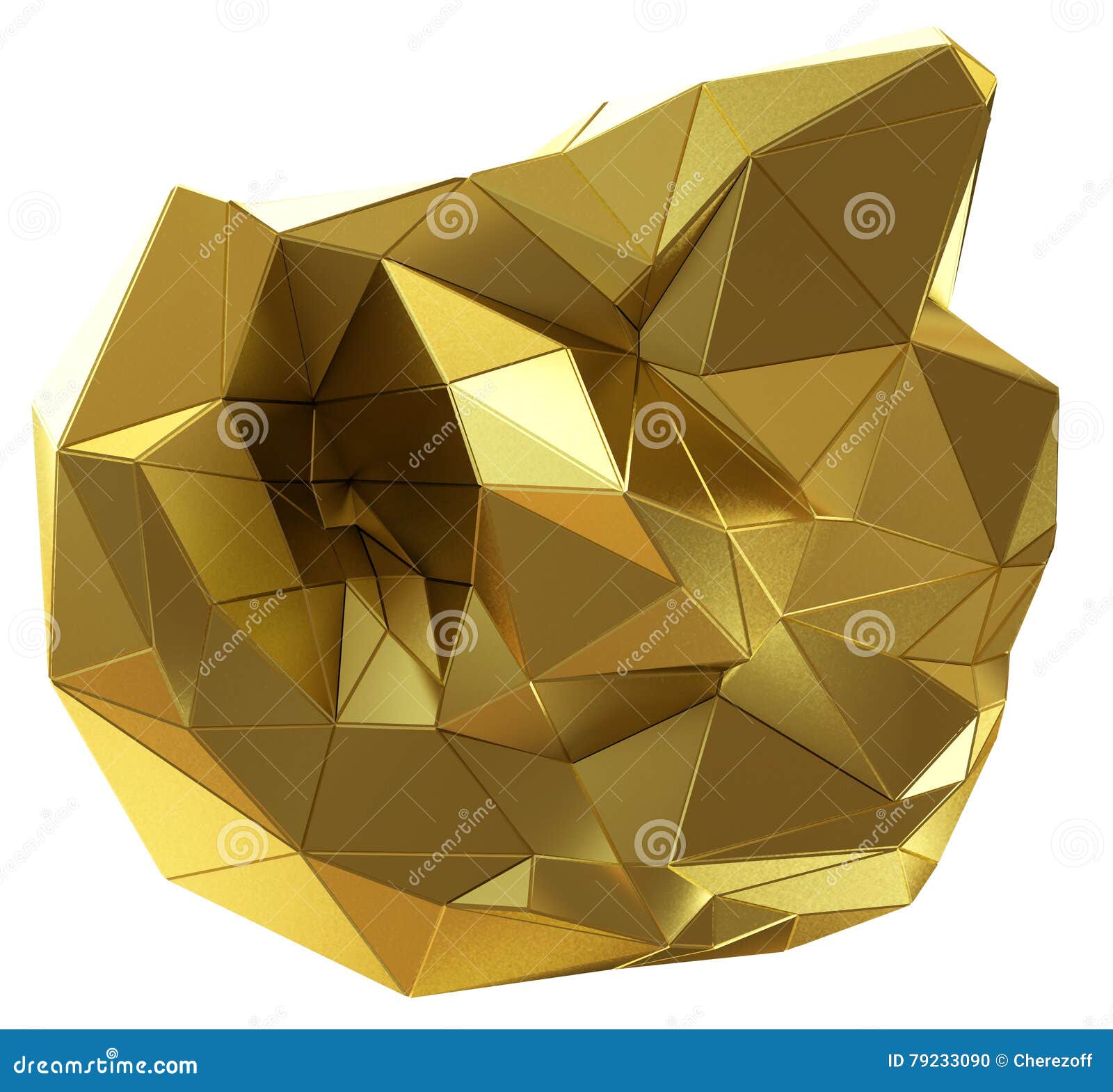 Abstract Golden Shape Isolated on White Stock Illustration ...