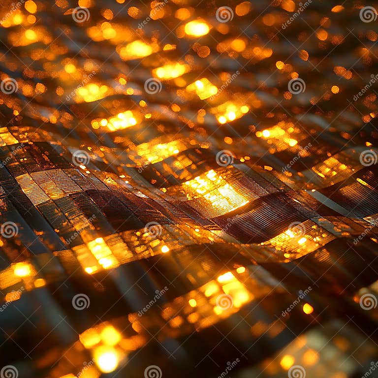 Abstract Golden Shimmer Wave Pattern with Reflective Textures and Light ...