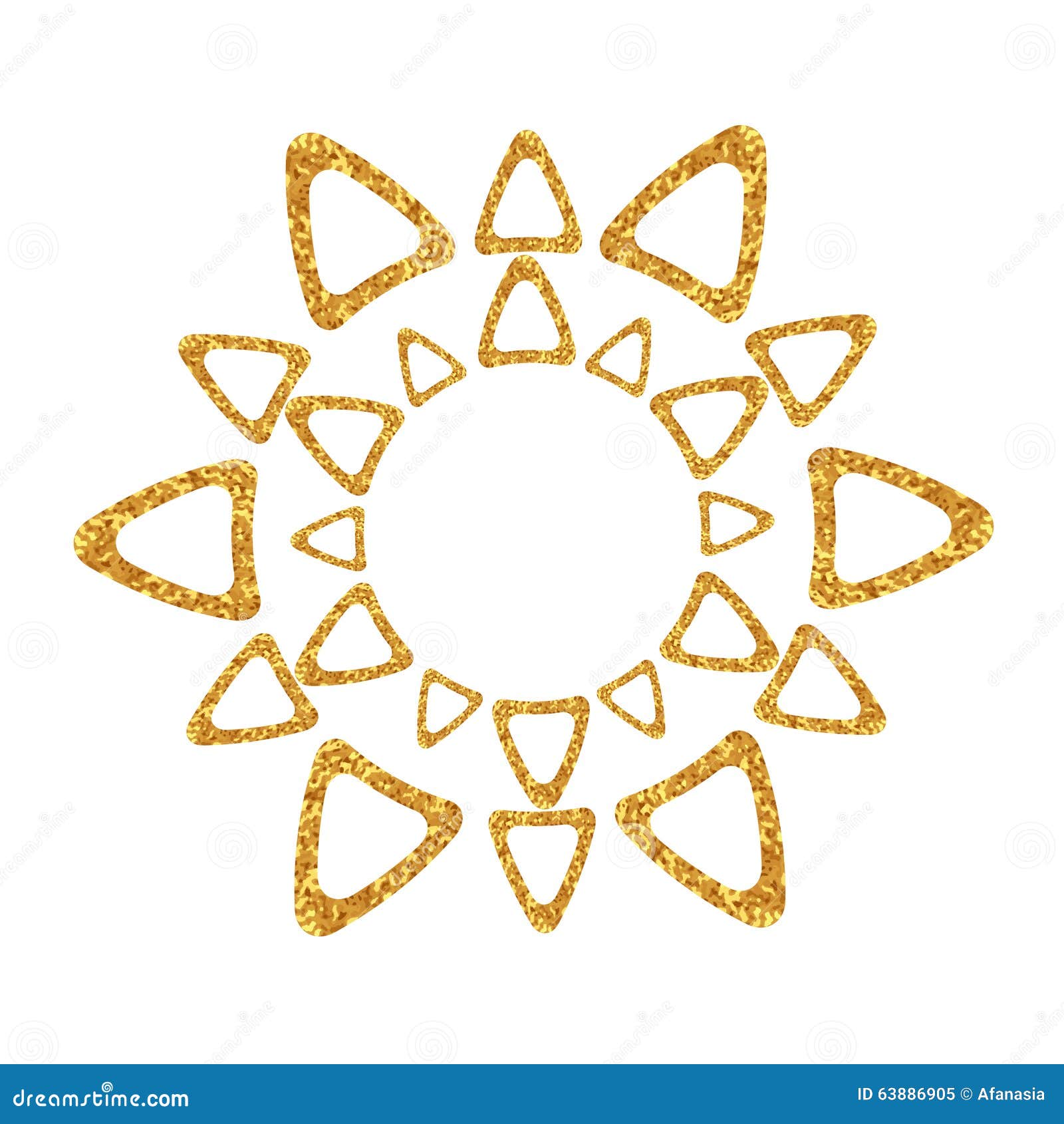 Abstract Golden Sun Icon. Decorative Round Frames Stock Vector ...
