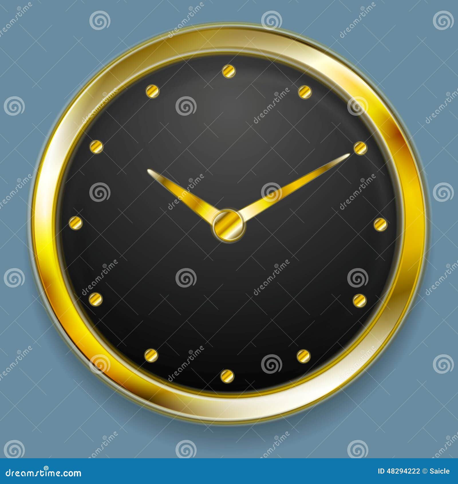 Abstract Golden Vector Clock Design Stock Illustration - Illustration ...