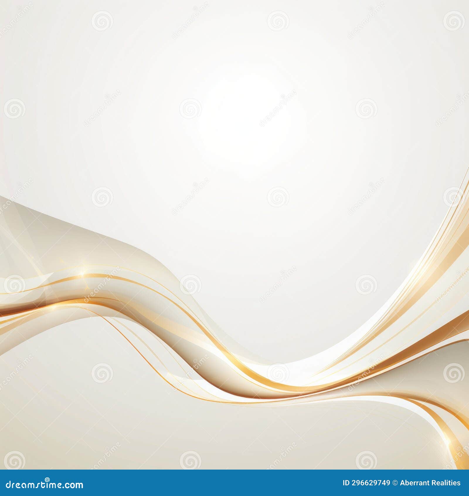 Abstract Golden Wave Background with White Light Stock Illustration ...