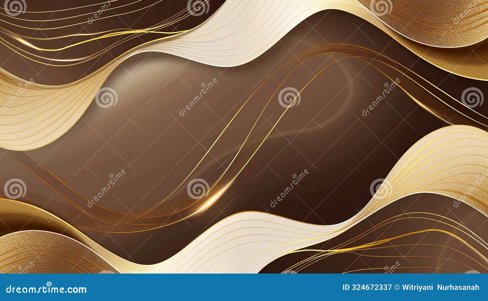 Abstract Golden Waves stock illustration. Illustration of geometric ...