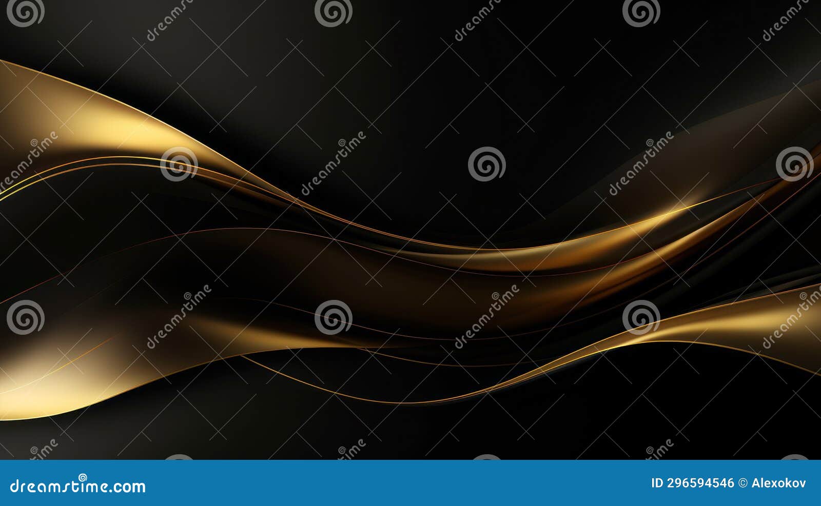 Abstract Golden Wavy Background. 3d Render Illustration. Luxury ...