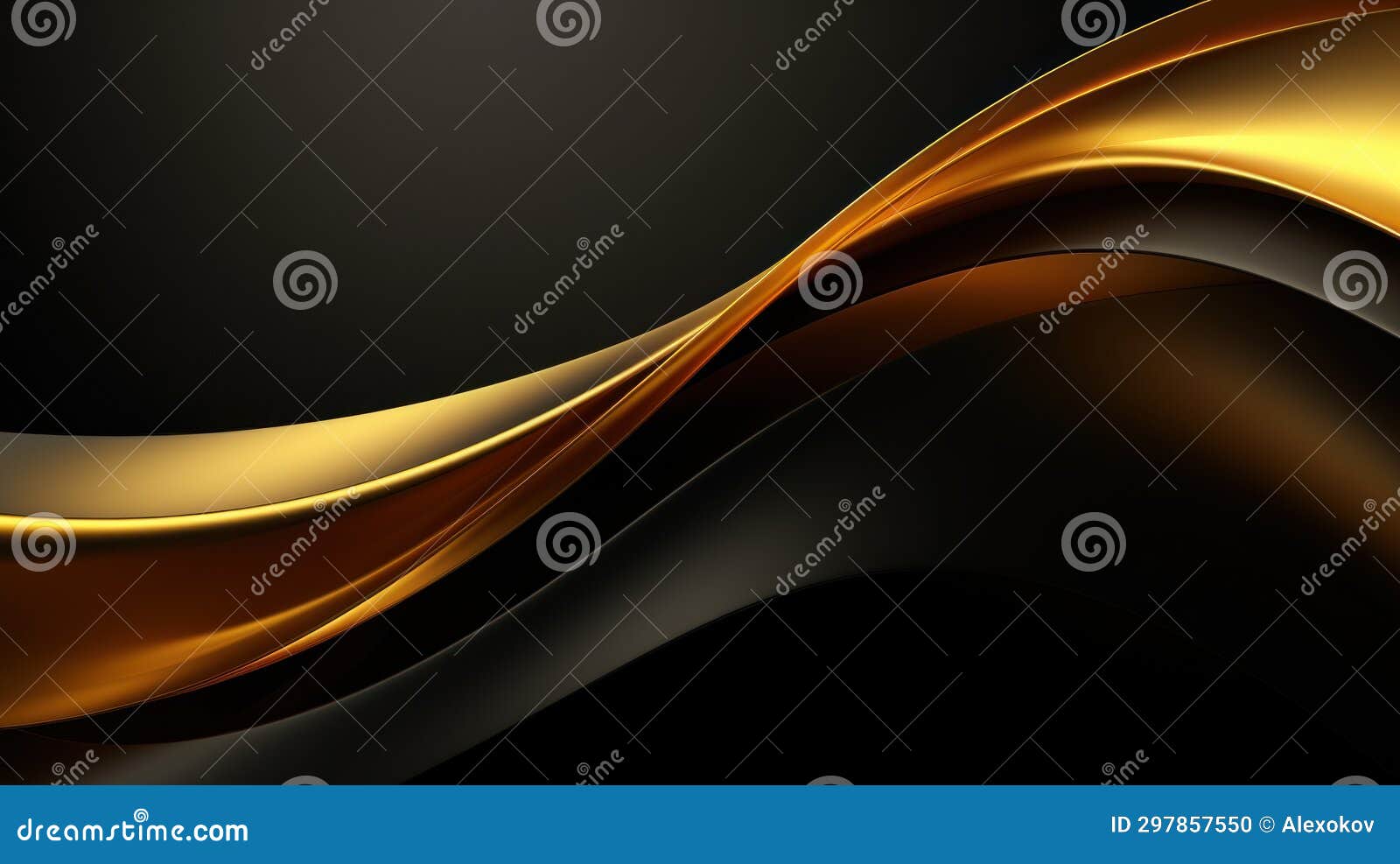 Abstract Golden Wavy Background. 3d Render Stock Illustration ...