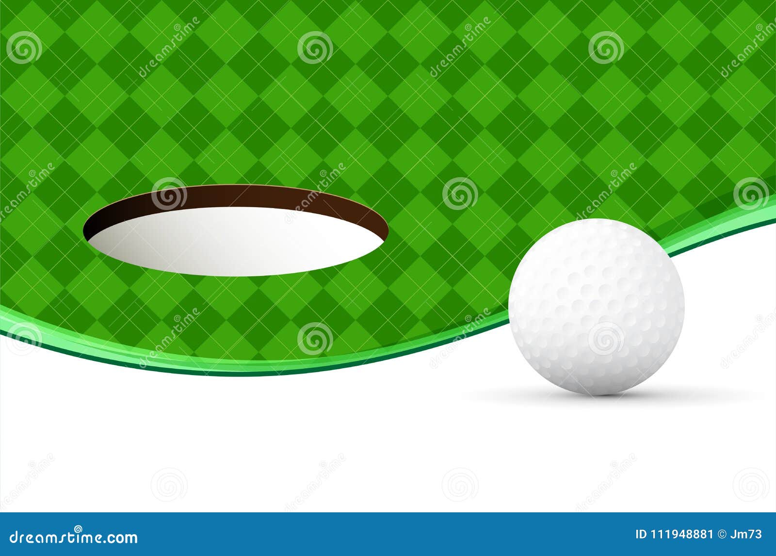 Abstract Golf Background with Ball, Green Pattern and Hole Stock Vector ...