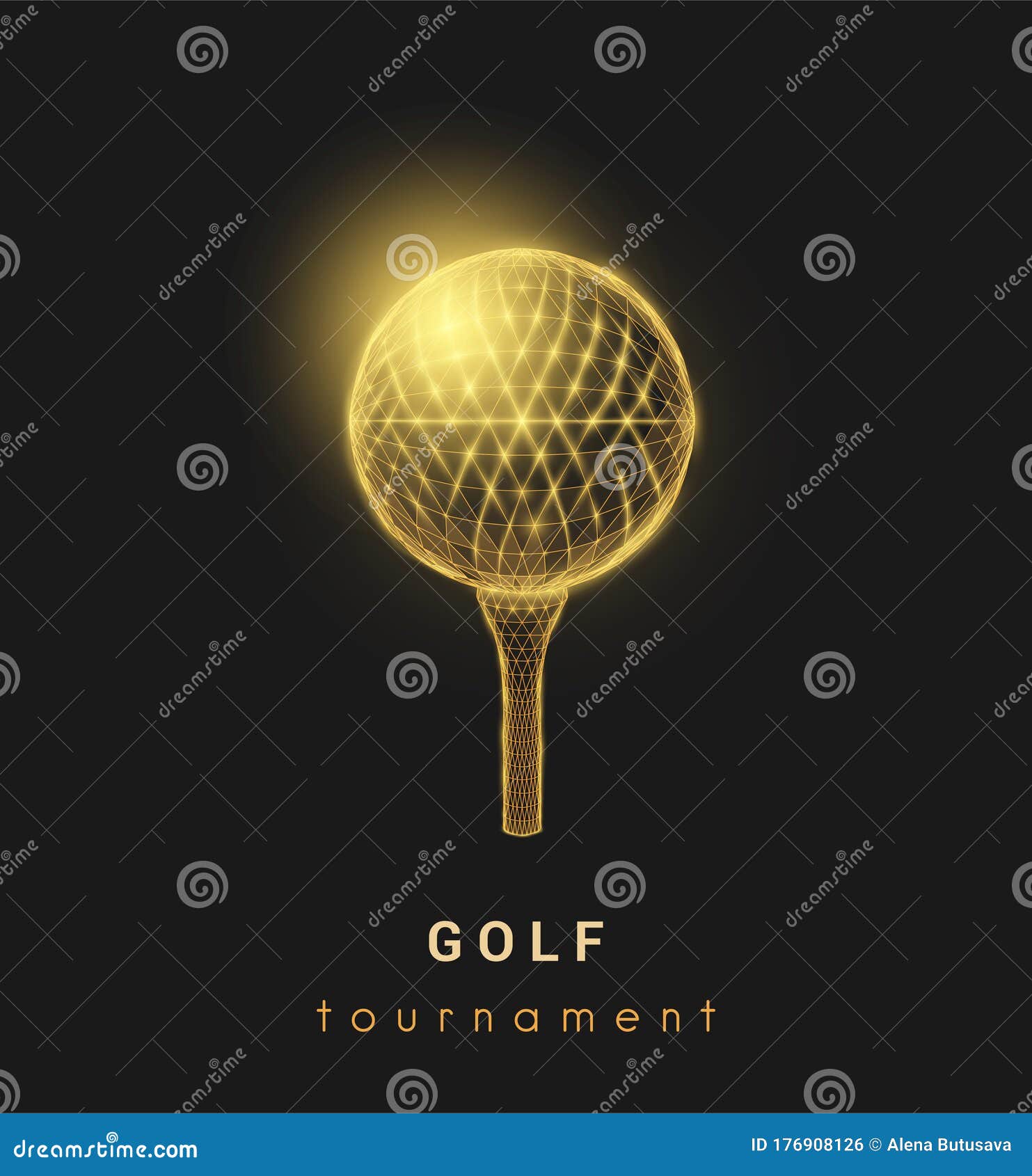 Abstract Golf Ball. Low Polygonal Style Design. Stock Vector ...