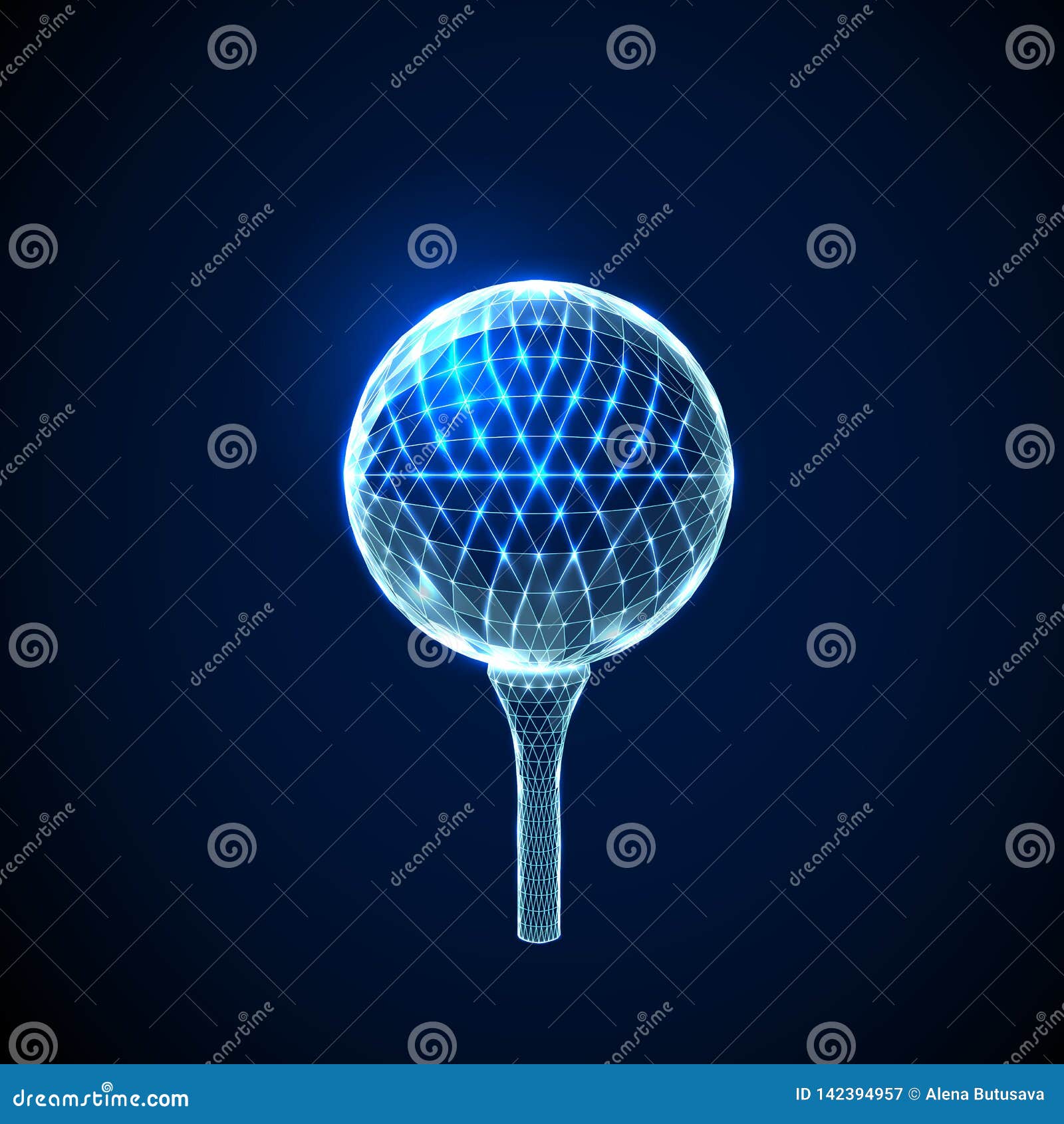 Abstract Golf Ball. Low Polygonal Style Design. Stock Vector ...