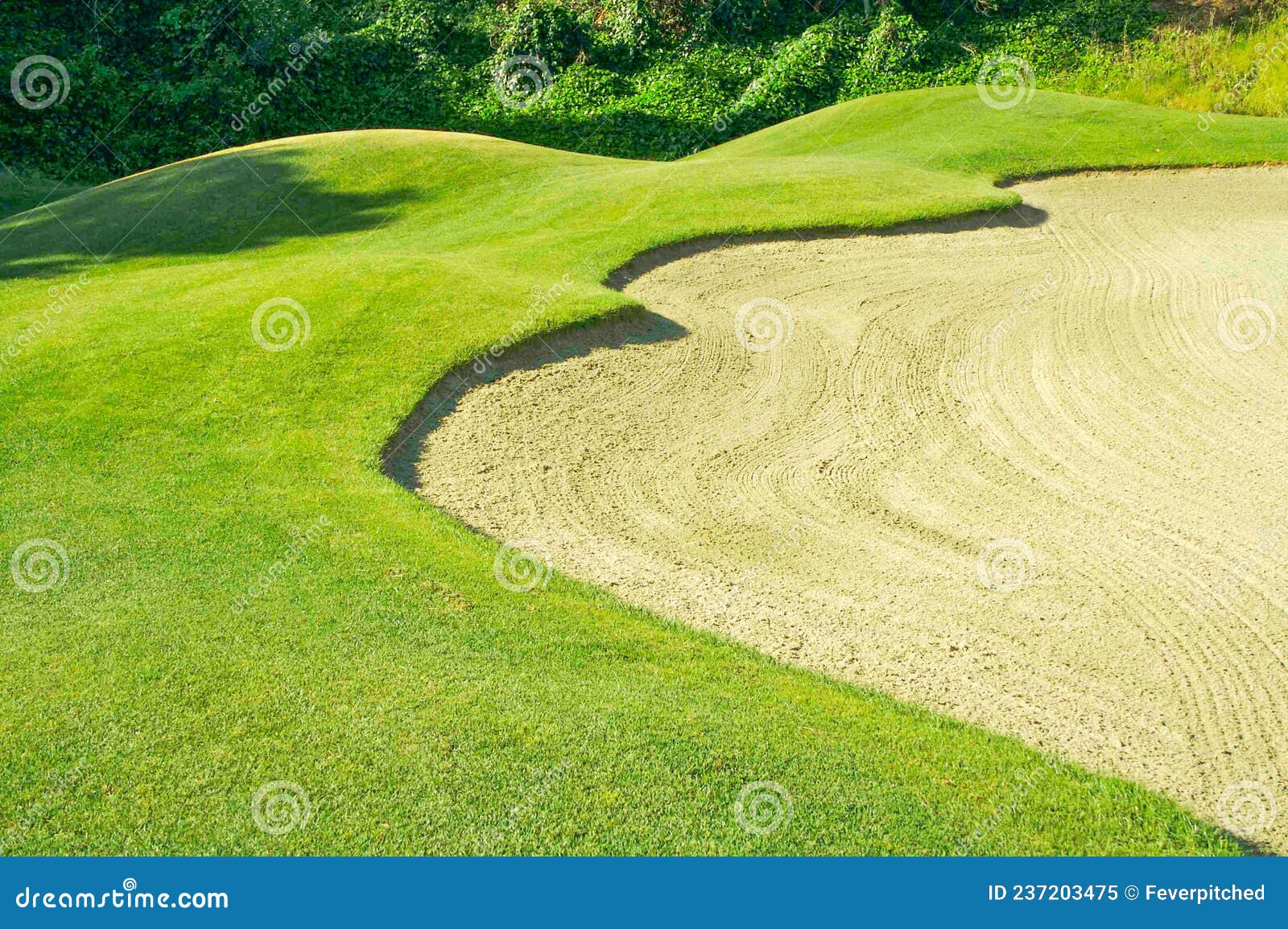Abstract of Golf Course and Sand Bunker Stock Image - Image of ...
