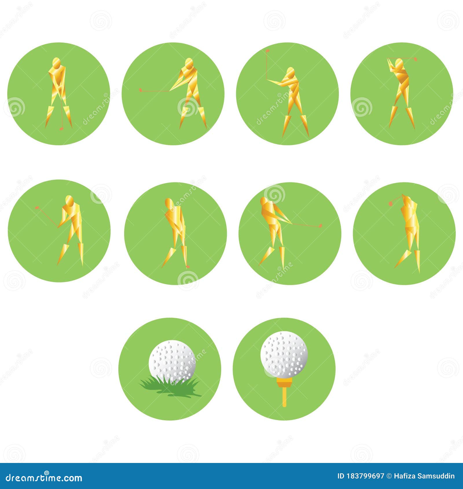Abstract Golf Player Collection. Vector Illustration Decorative ...